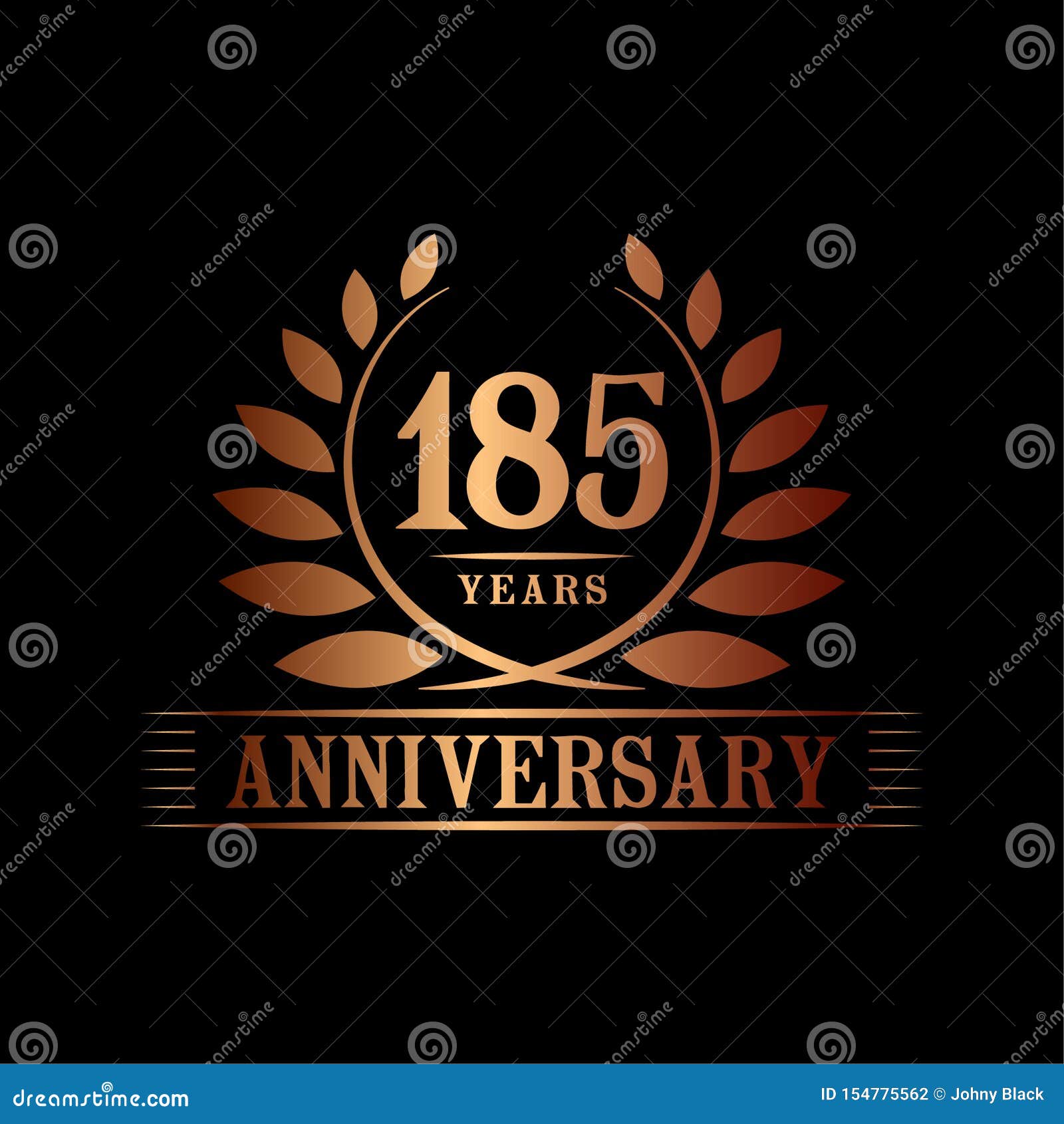 185 Years Anniversary Celebration Logo. 185th Anniversary Luxury Design ...