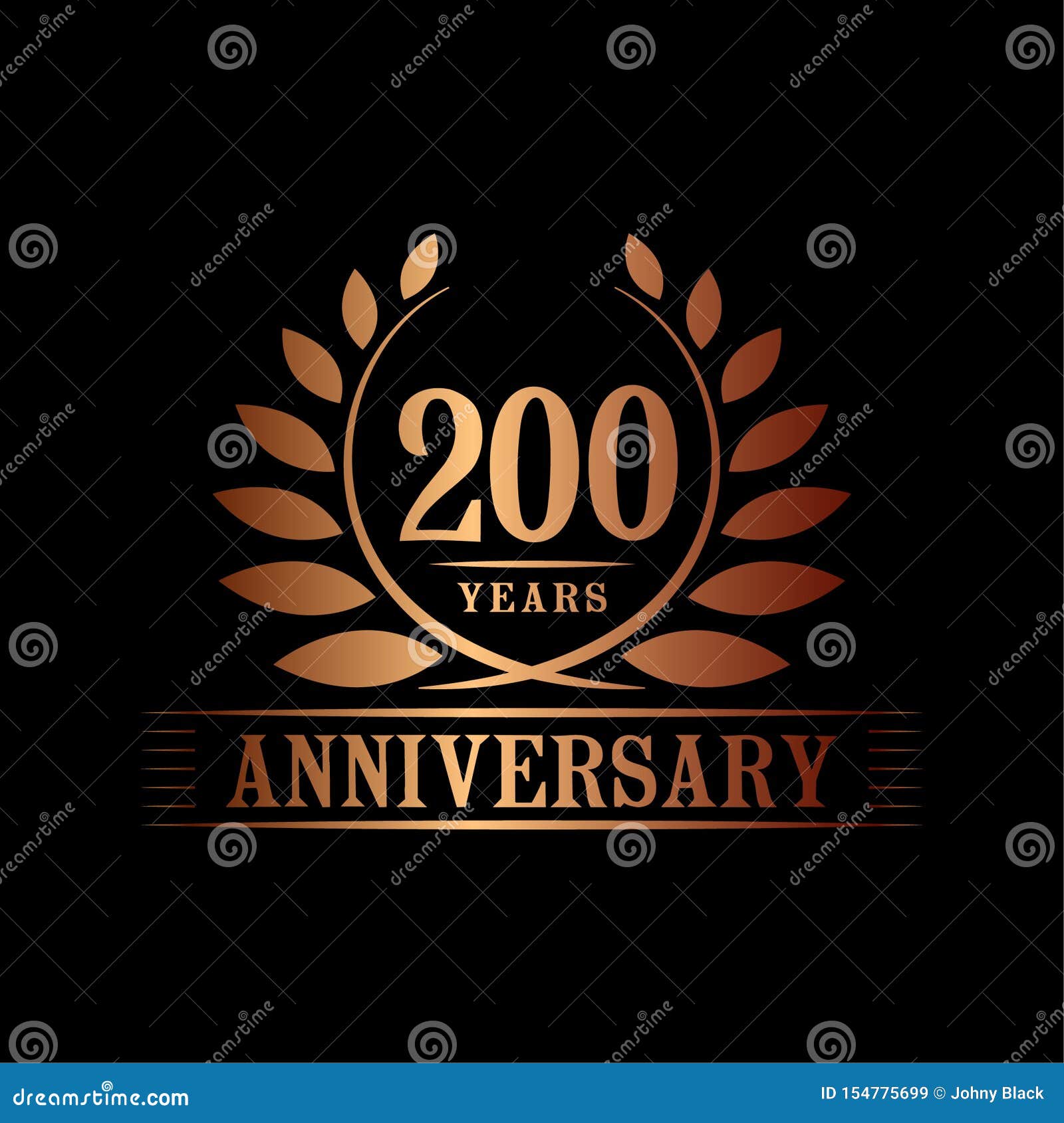 200 Years Anniversary Celebration Logo. 200th Anniversary Luxury Design ...
