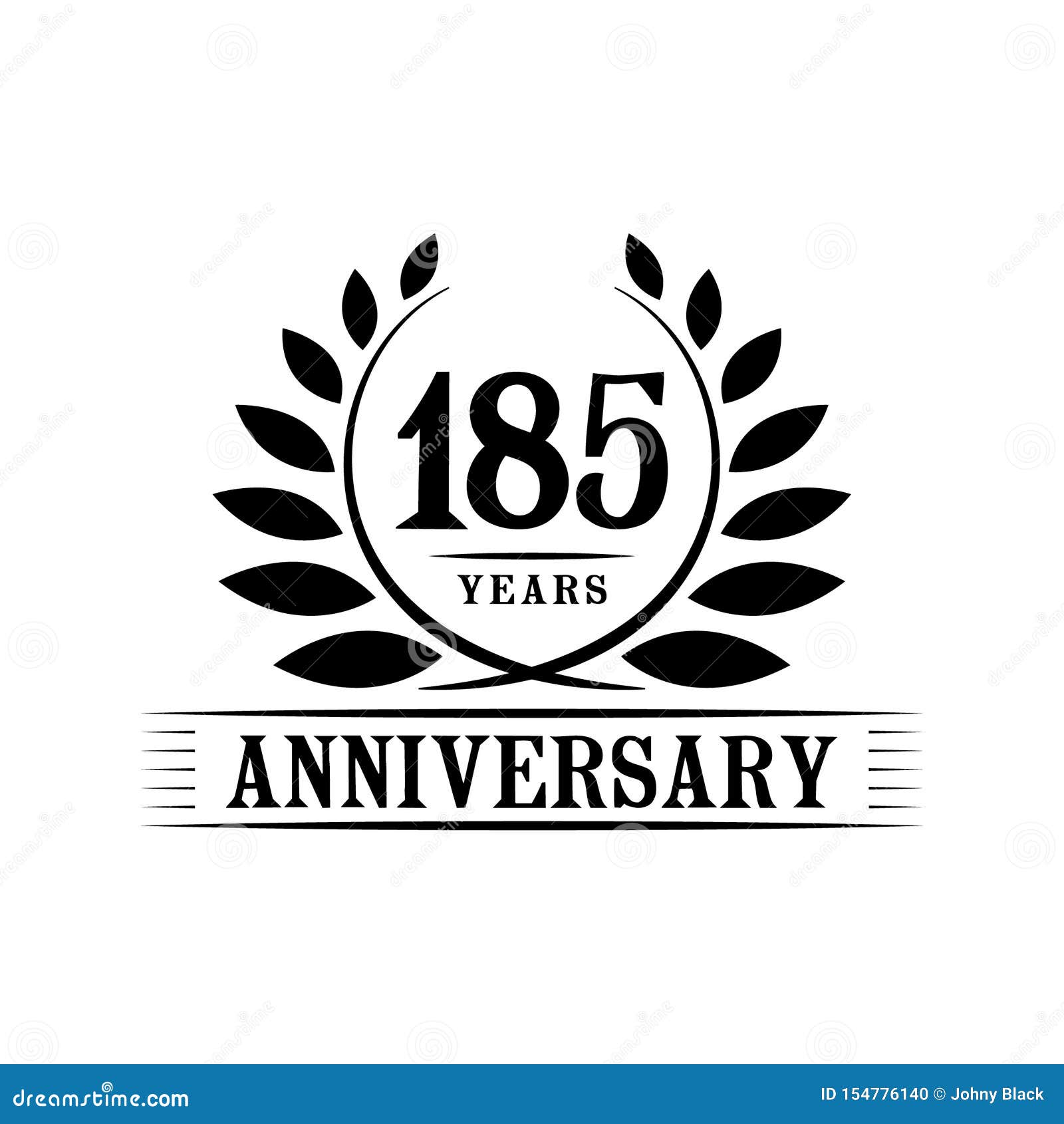 185 Years Anniversary Celebration Logo. 185th Anniversary Luxury Design ...