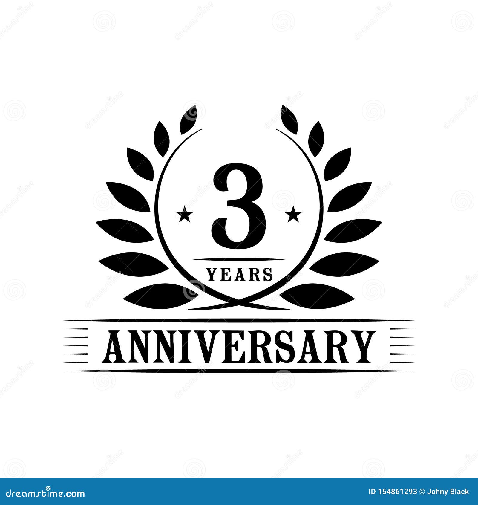 3 Years Anniversary Celebration Logo. 3rd Anniversary Luxury Design ...