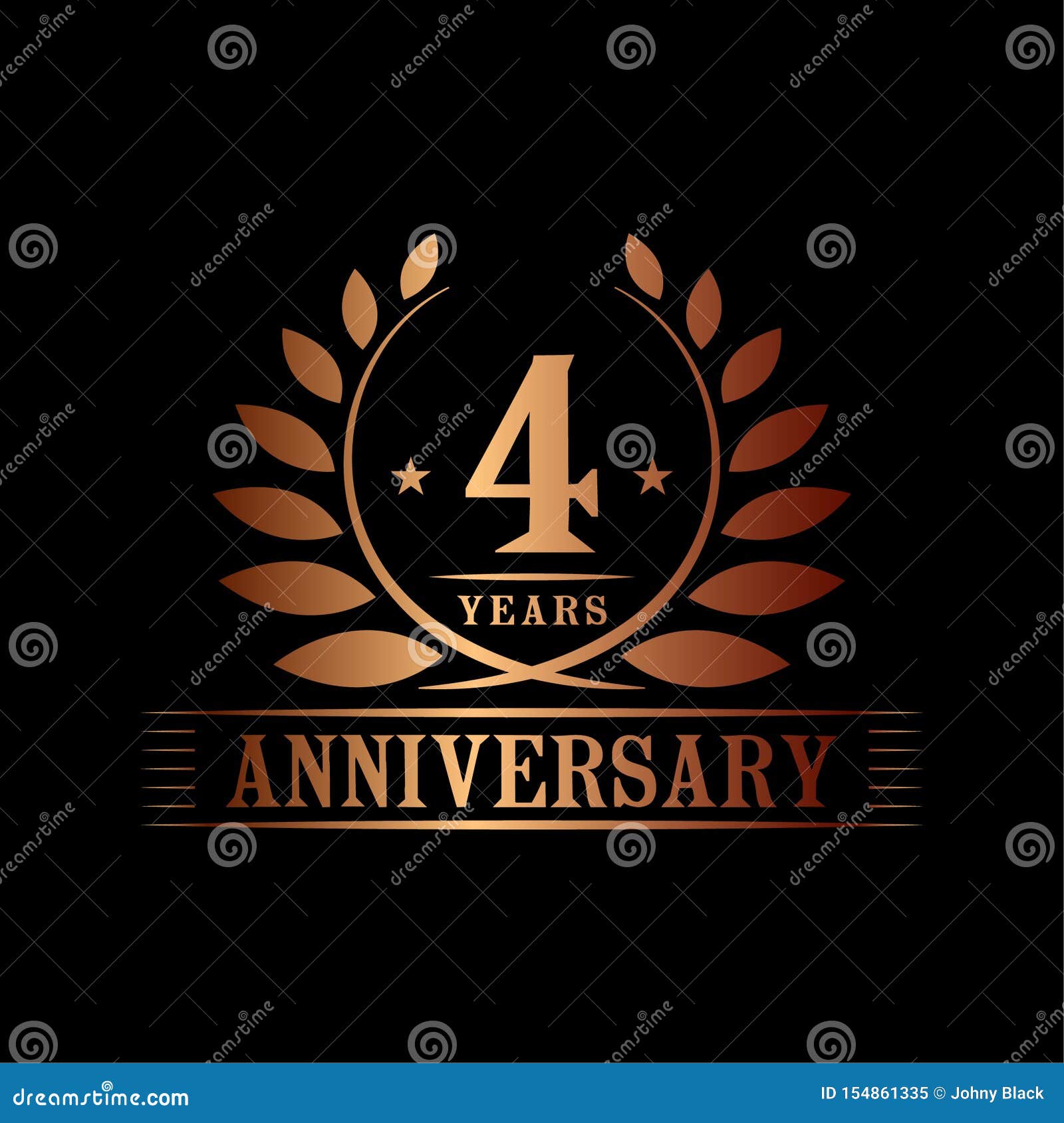 4 Years Anniversary Celebration Logo. 4th Anniversary Luxury Design ...