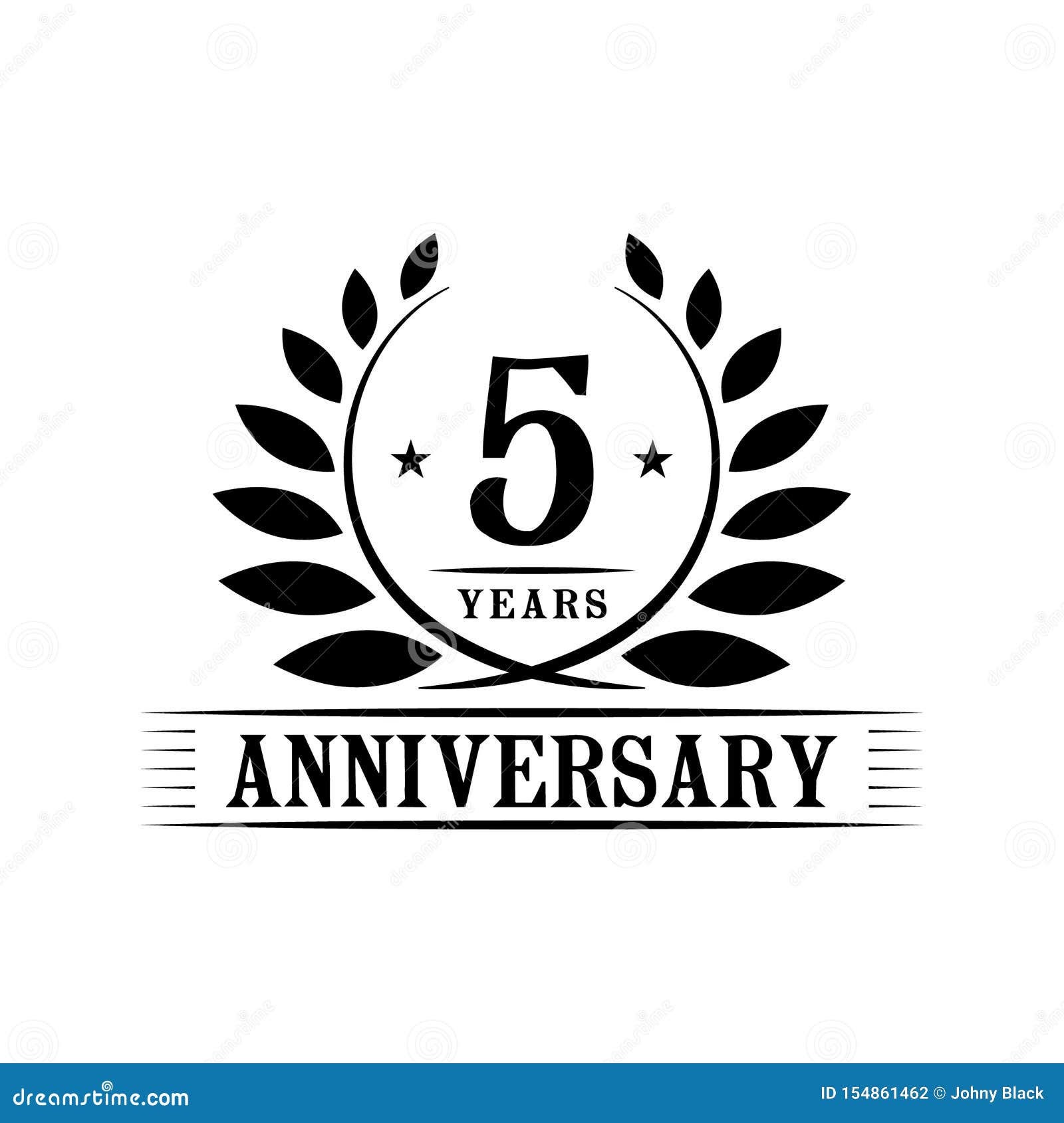 5 Years Anniversary Celebration Logo. 5th Anniversary Luxury Design ...