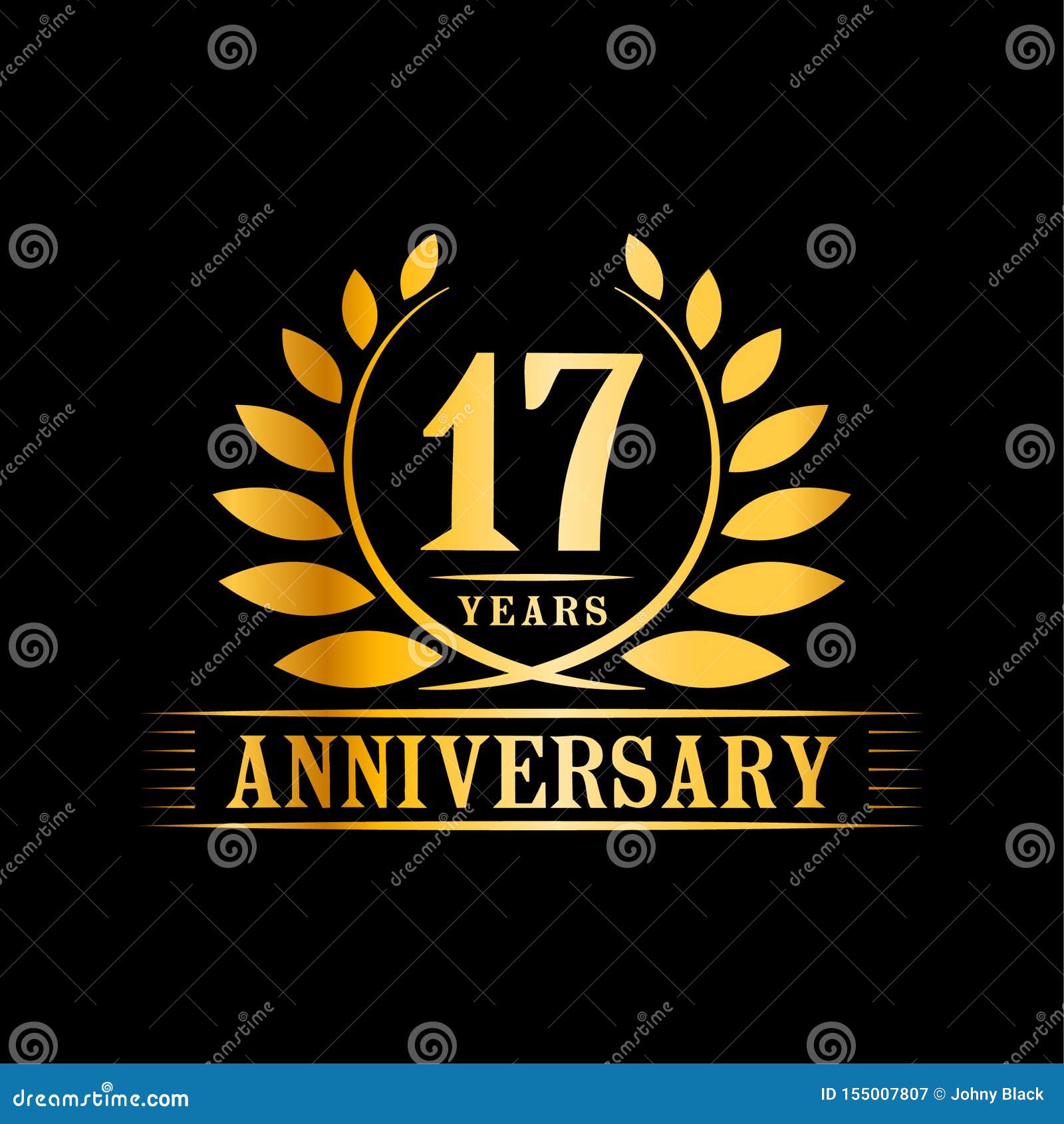 17 Years Anniversary Celebration Logo. 17th Anniversary Luxury Design ...