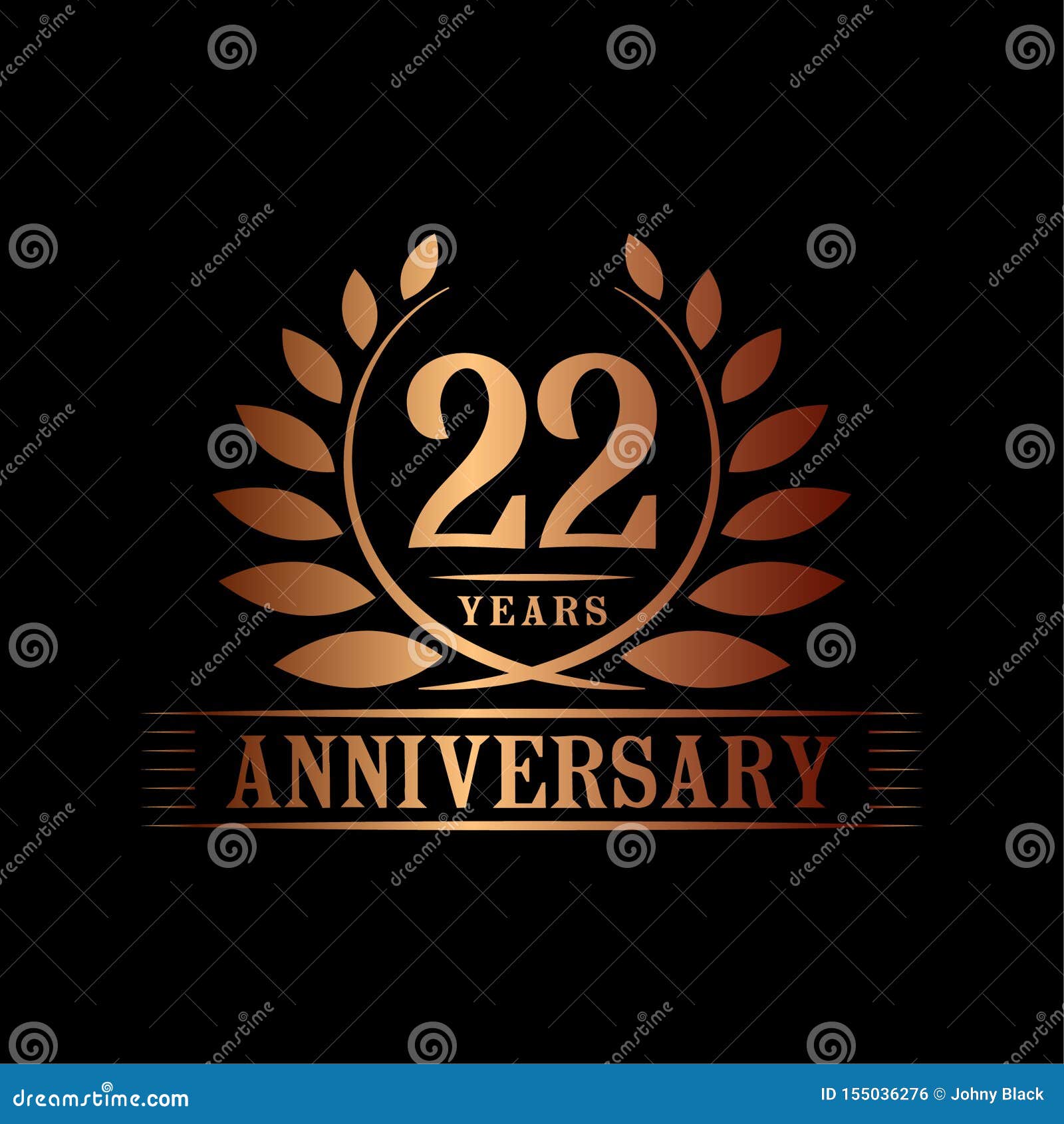 22 Years Anniversary Celebration Logo. 22nd Anniversary Luxury Design ...