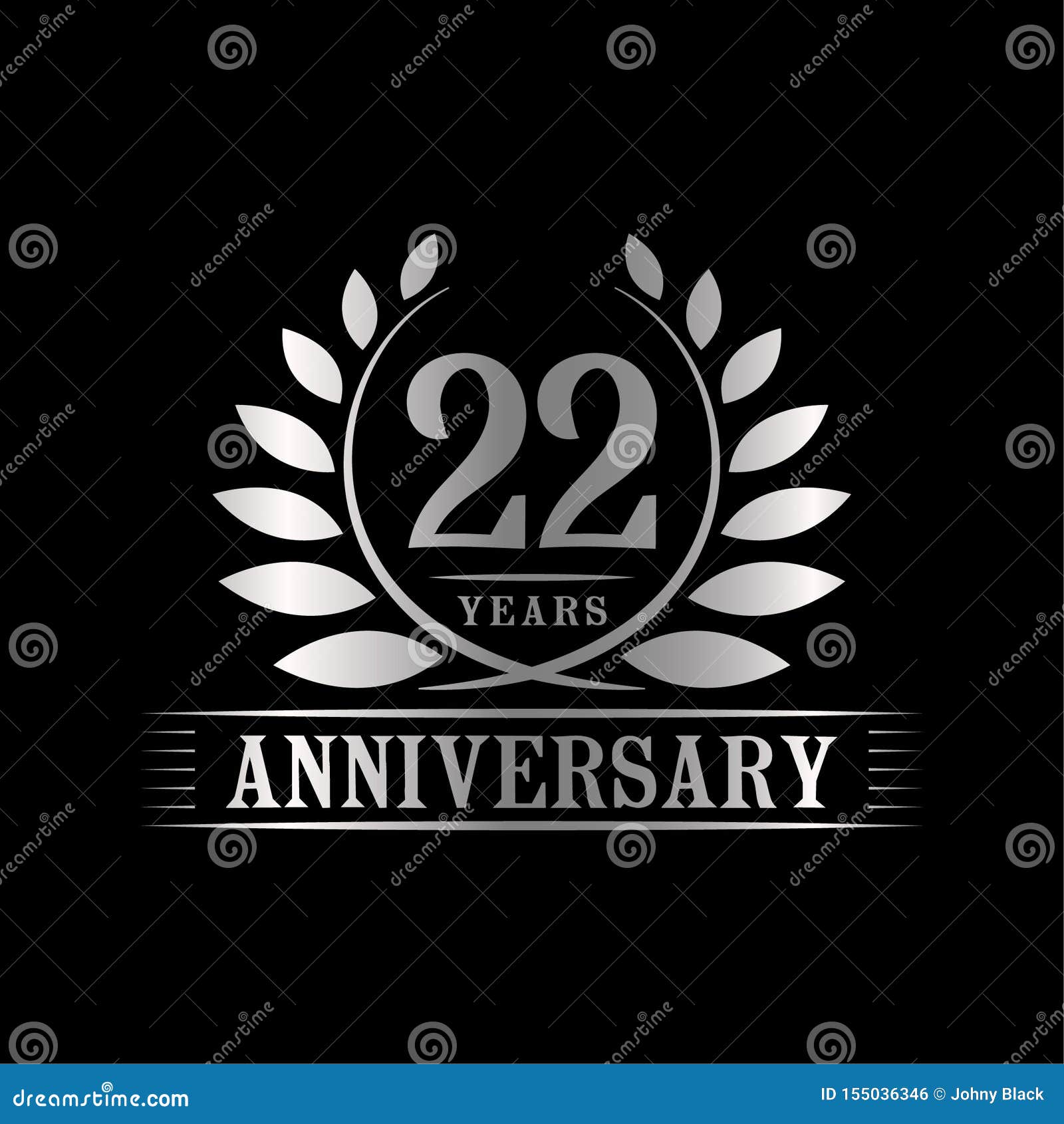 22 Years Anniversary Celebration Logo. 22nd Anniversary Luxury Design ...