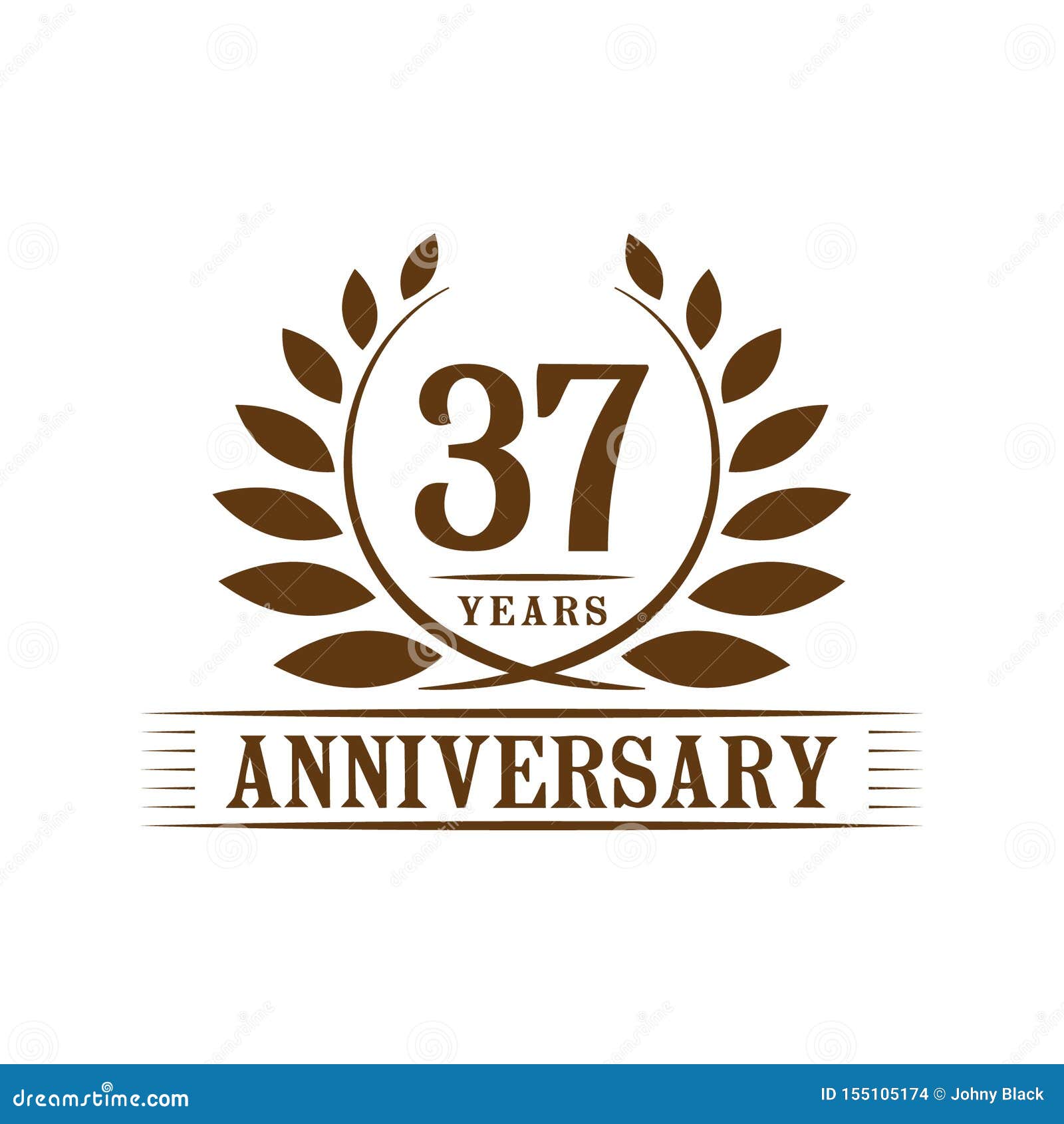 37 Years Anniversary Celebration Logo. 37th Anniversary Luxury Design ...