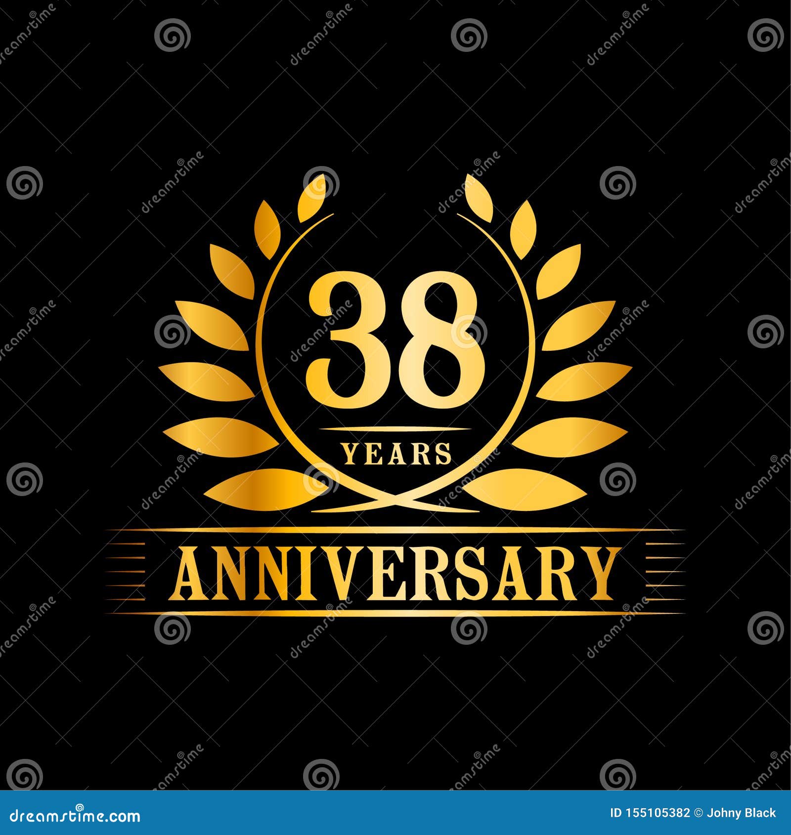 38 Years Anniversary Celebration Logo. 38th Anniversary Luxury Design ...
