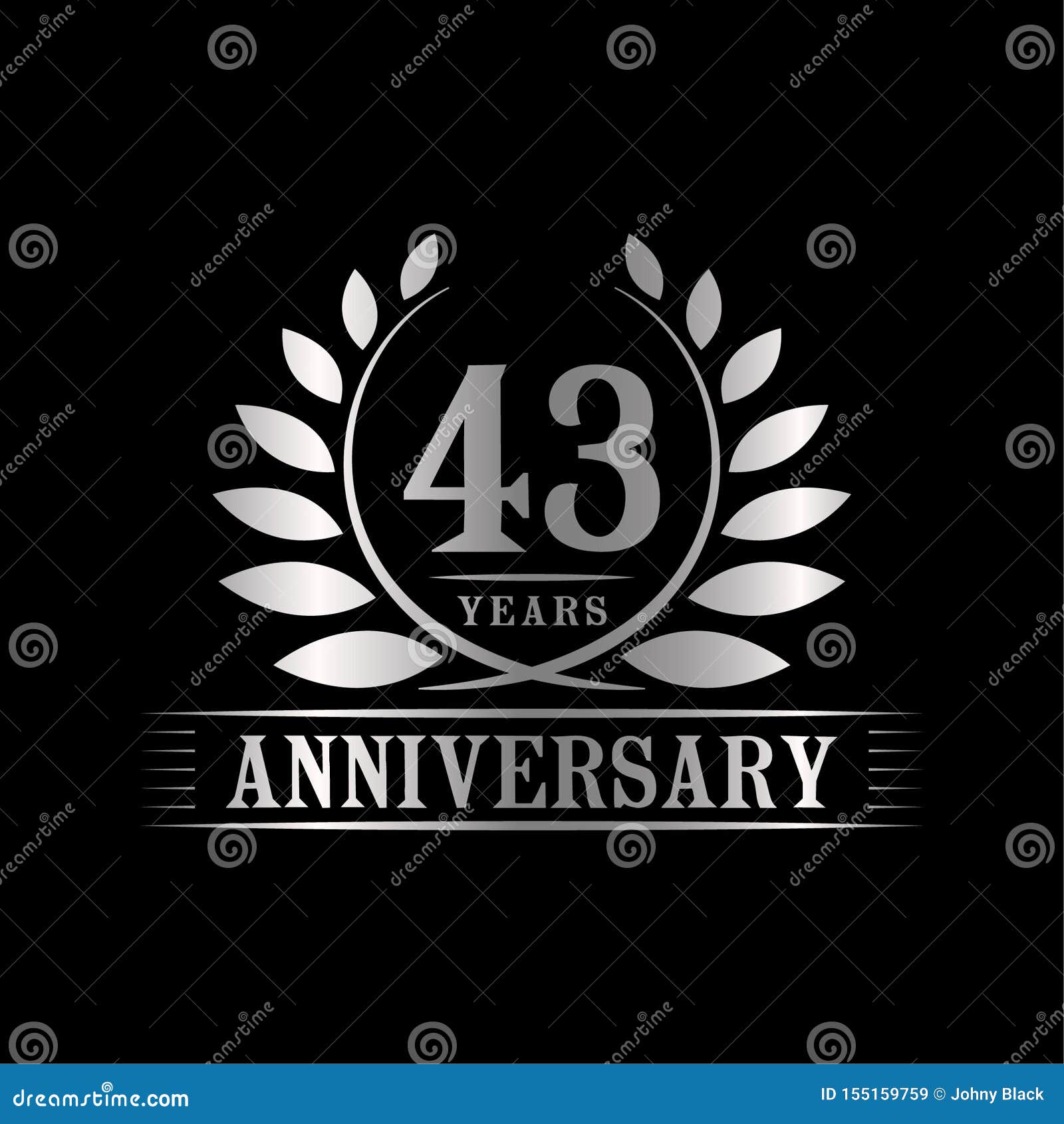 43 Years Anniversary Celebration Logo. 43rd Anniversary Luxury Design ...