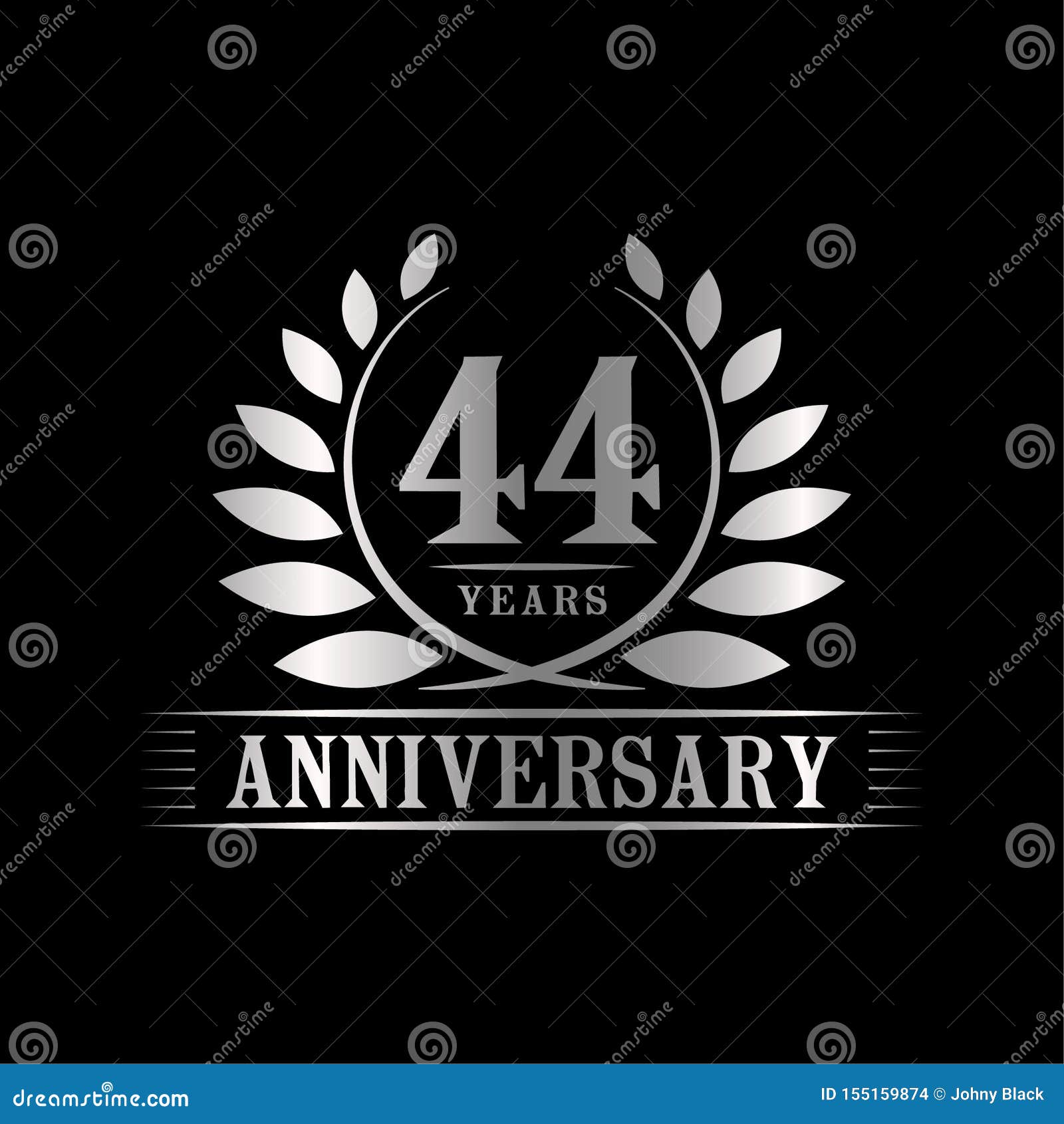 44 Years Anniversary Celebration Logo. 44th Anniversary Luxury Design ...