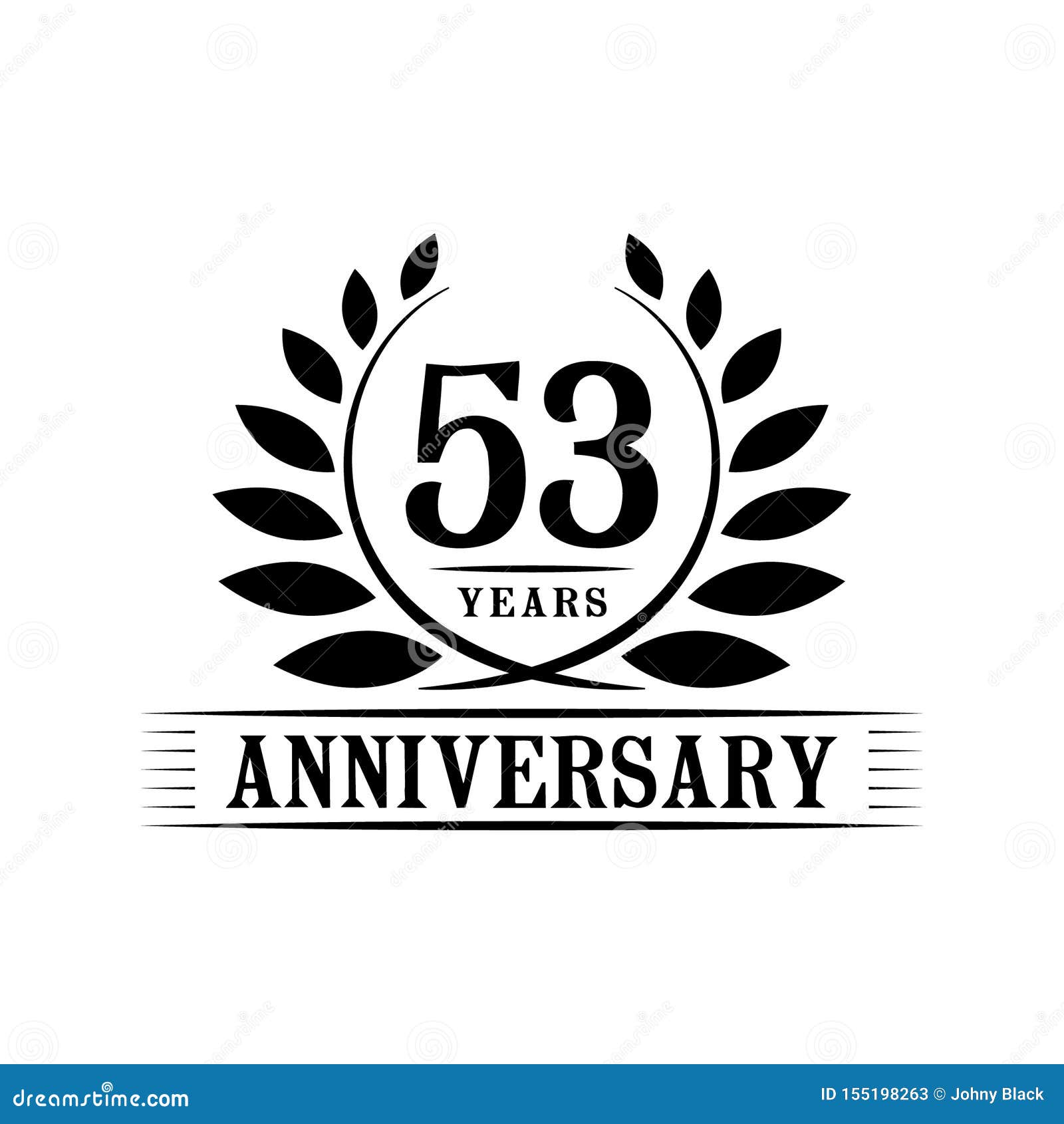 53 Years Anniversary Celebration Logo. 53rd Anniversary Luxury Design ...
