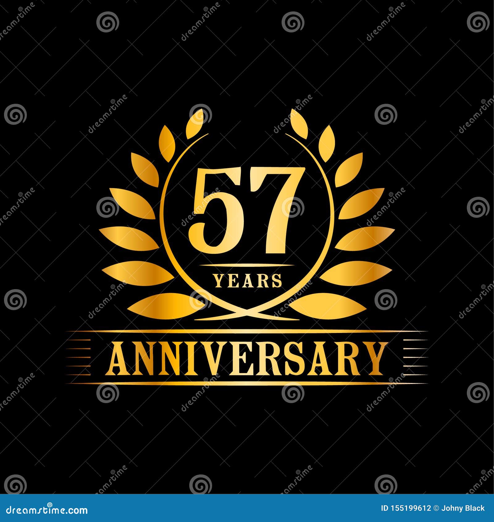 57 Years Anniversary Celebration Logo. 57th Anniversary Luxury Design ...