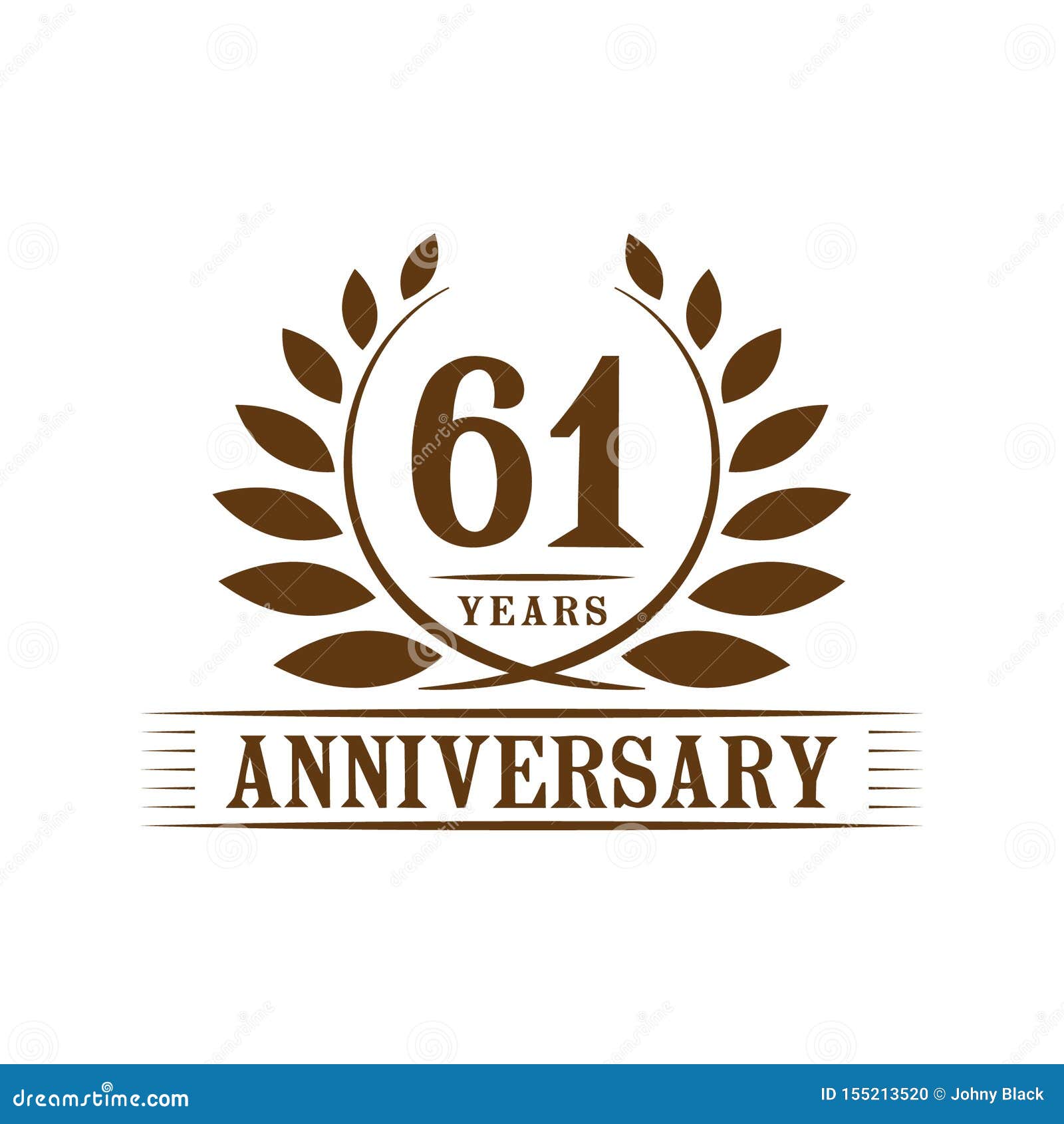 61 Years Anniversary Celebration Logo. 61st Anniversary Luxury Design ...