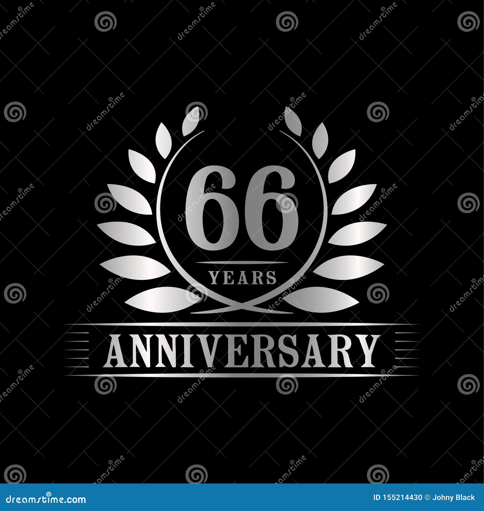 66 Years Anniversary Celebration Logo. 66th Anniversary Luxury Design ...