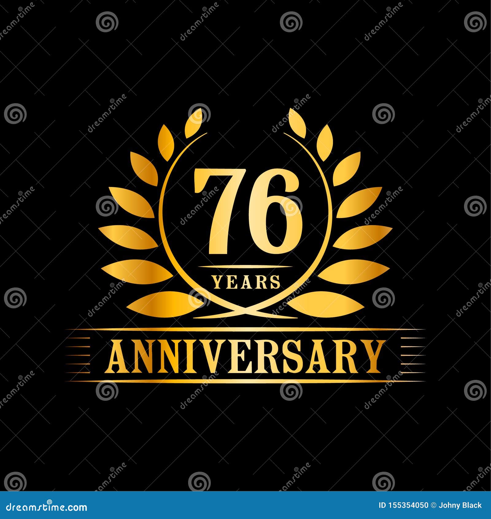 76 Years Anniversary Celebration Logo. 76th Anniversary Luxury Design ...