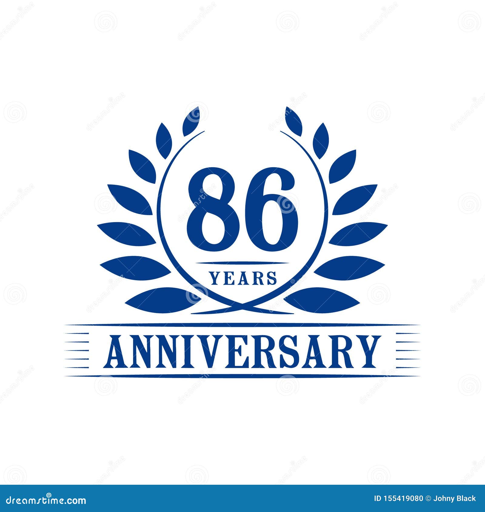86 Years Anniversary Celebration Logo. 86th Anniversary Luxury Design ...
