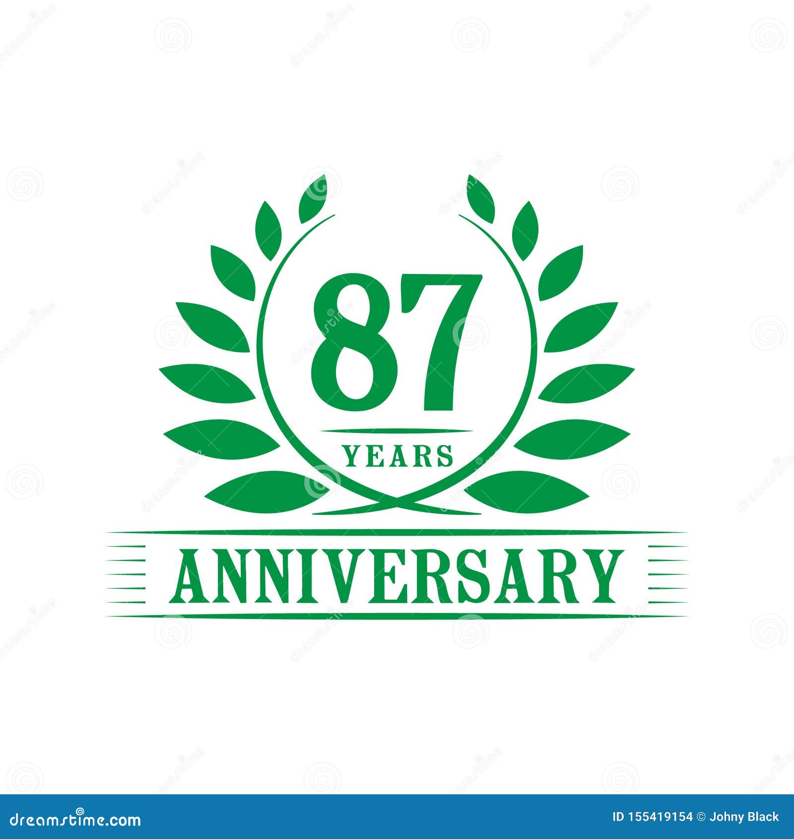 87 Years Anniversary Celebration Logo. 87th Anniversary Luxury Design ...