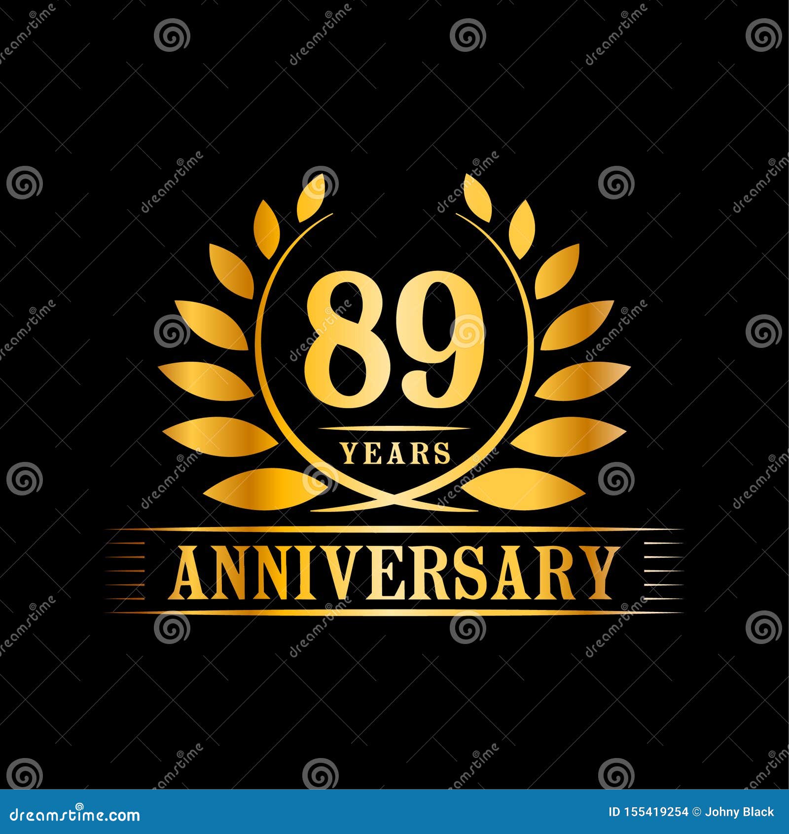 89 Years Anniversary Celebration Logo. 89th Anniversary Luxury Design ...