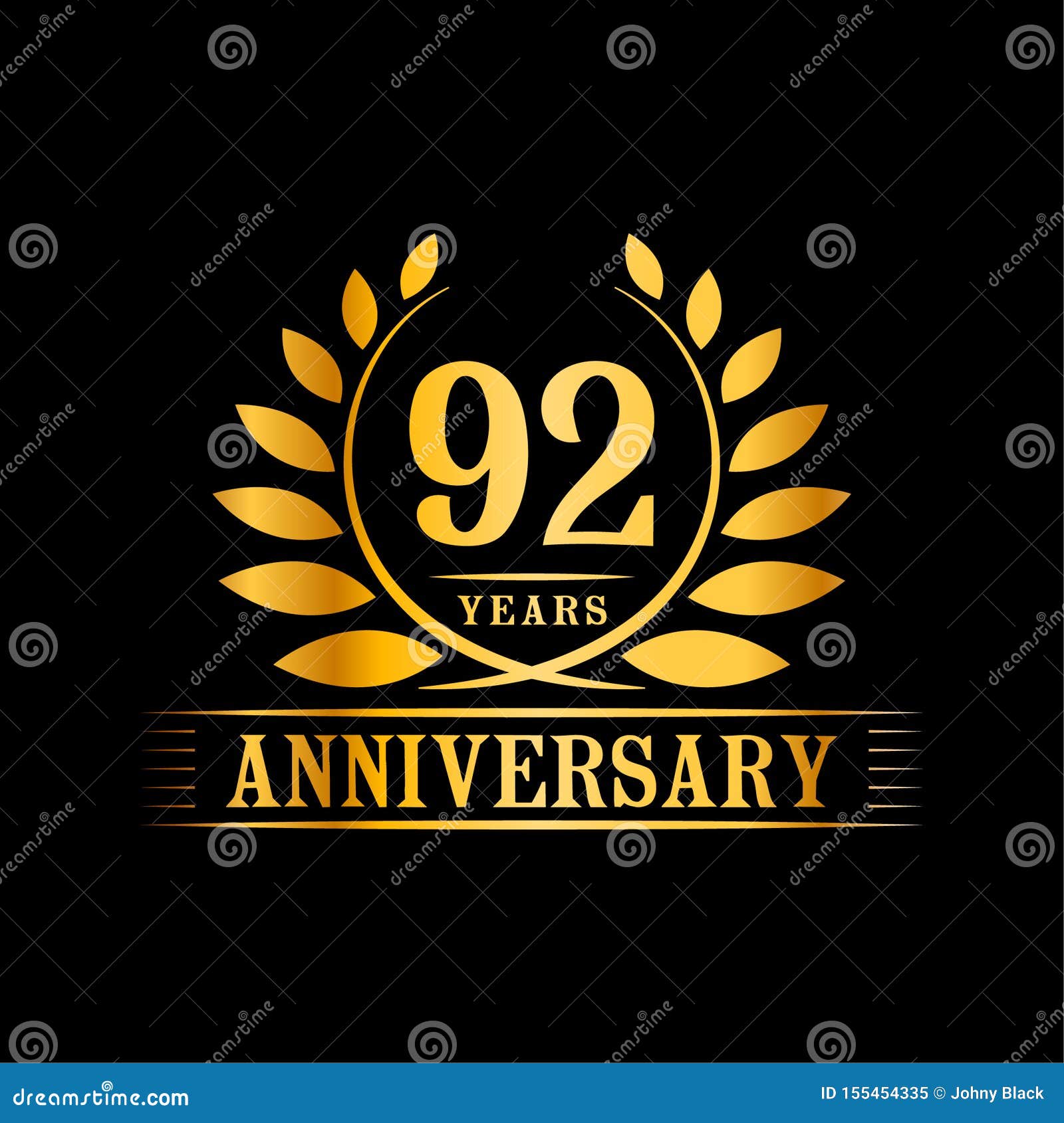 92 Years Anniversary Celebration Logo. 92nd Anniversary Luxury Design ...