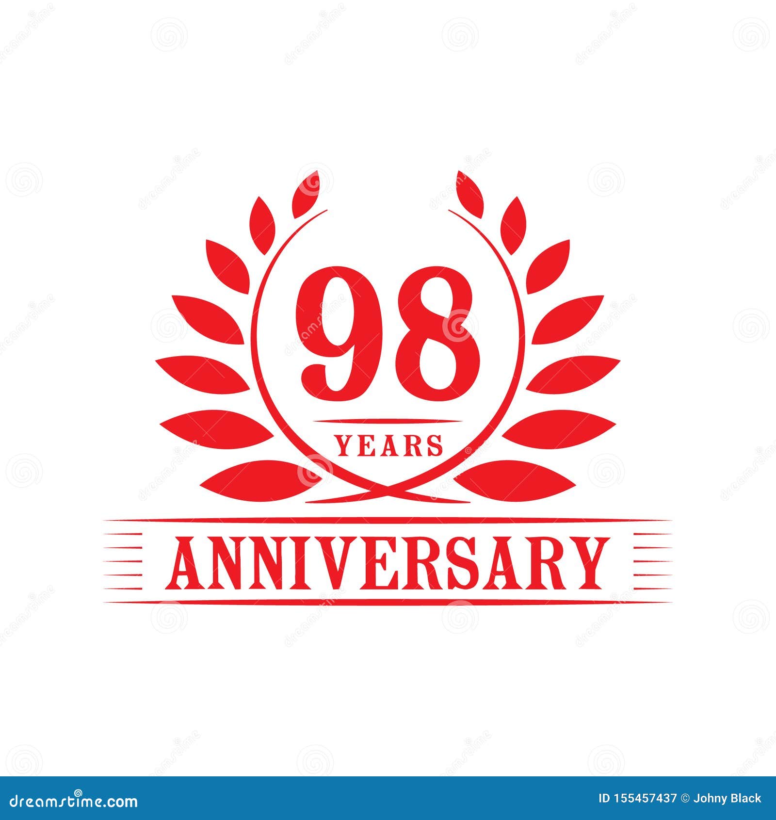 98 Years Anniversary Celebration Logo. 98th Anniversary Luxury Design ...