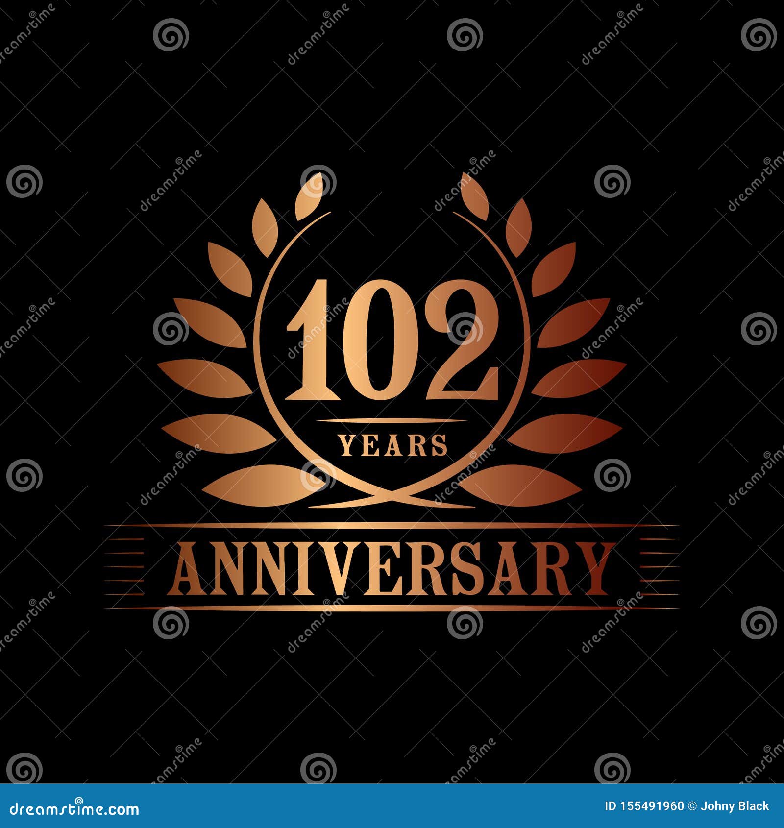 102 Years Anniversary Celebration Logo. 102nd Anniversary Luxury Design ...