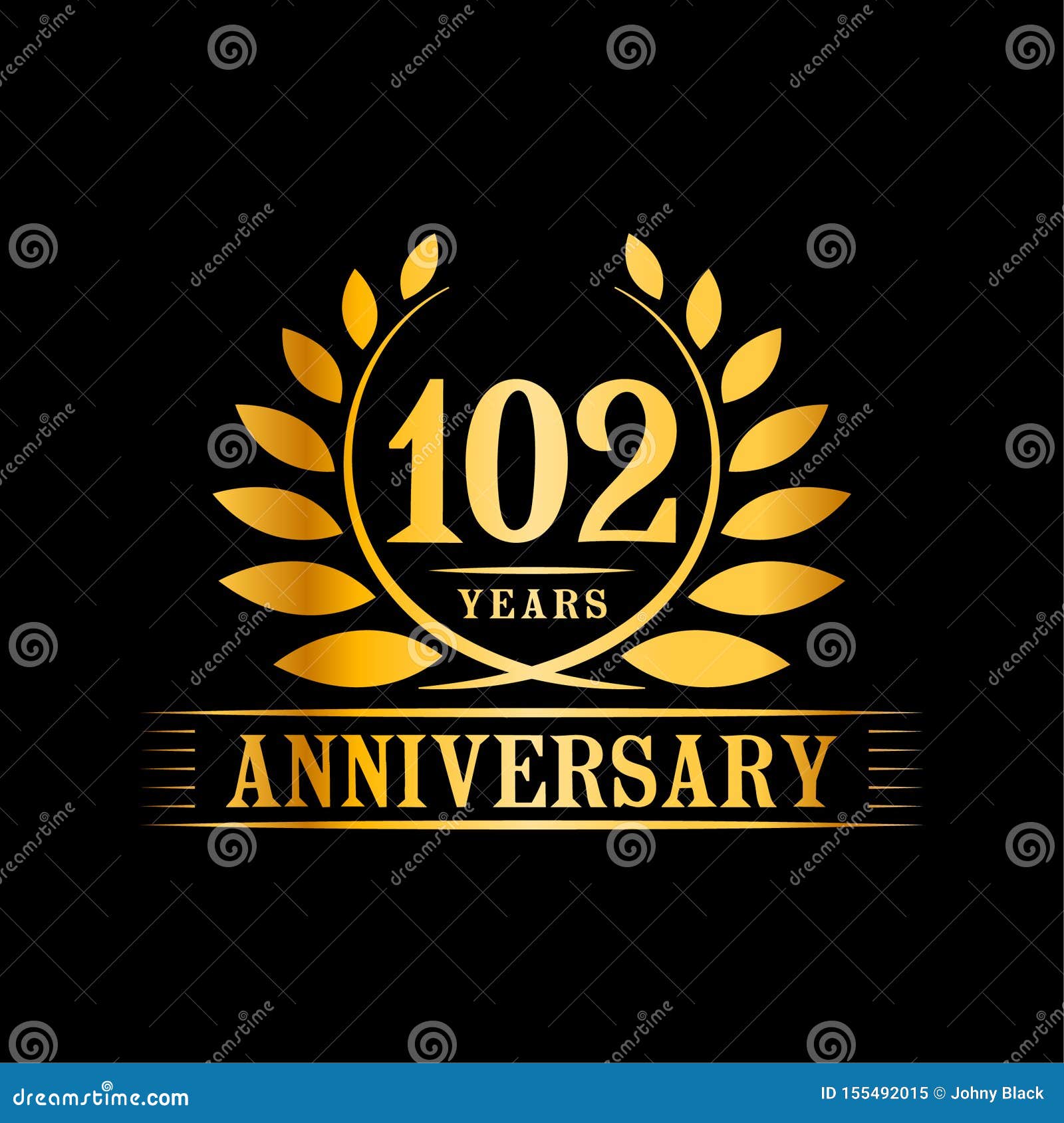 102 Years Anniversary Celebration Logo. 102nd Anniversary Luxury Design ...