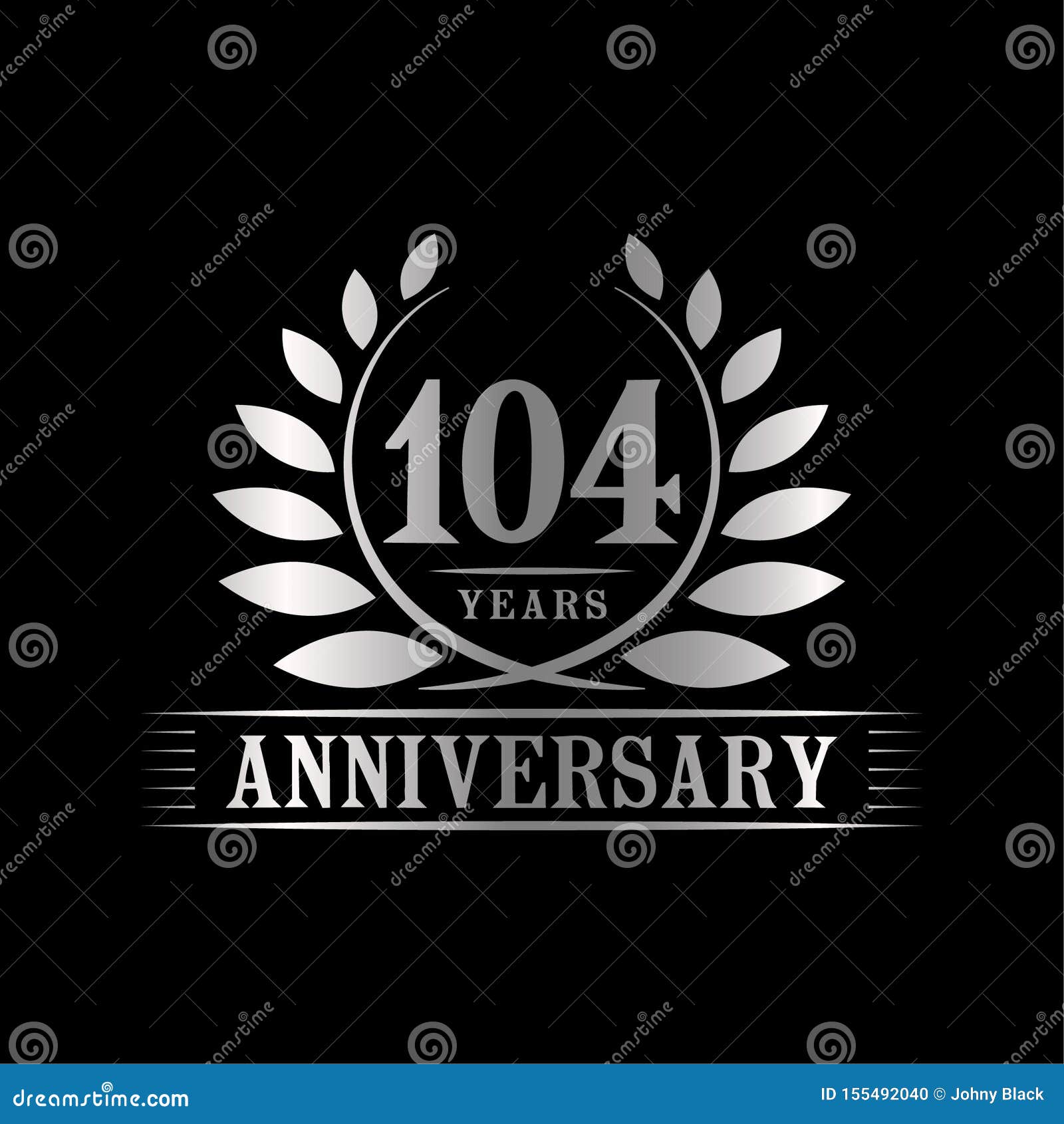 104 Years Anniversary Celebration Logo. 104th Anniversary Luxury Design ...