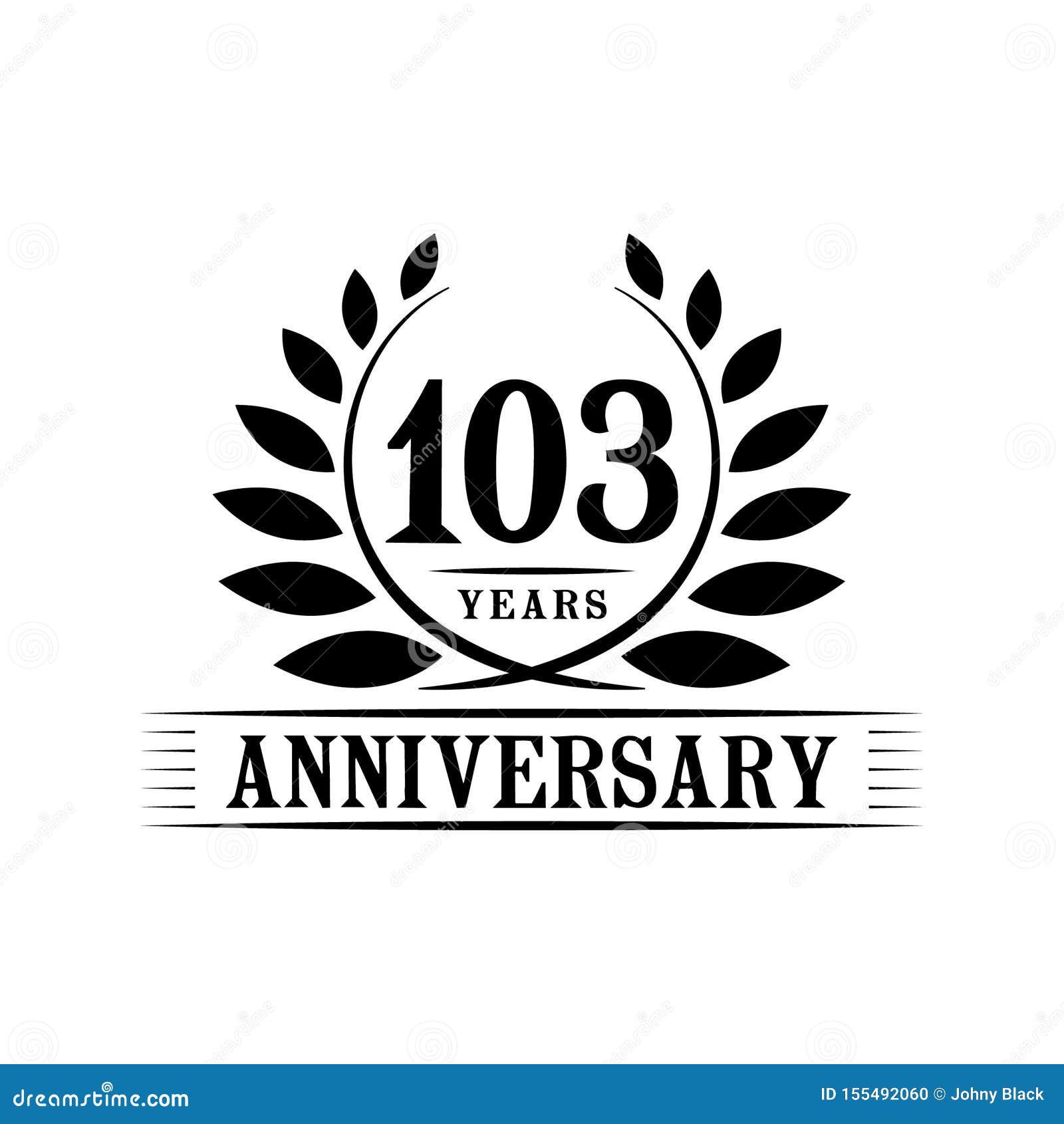 103 Years Anniversary Celebration Logo. 103rd Anniversary Luxury Design ...
