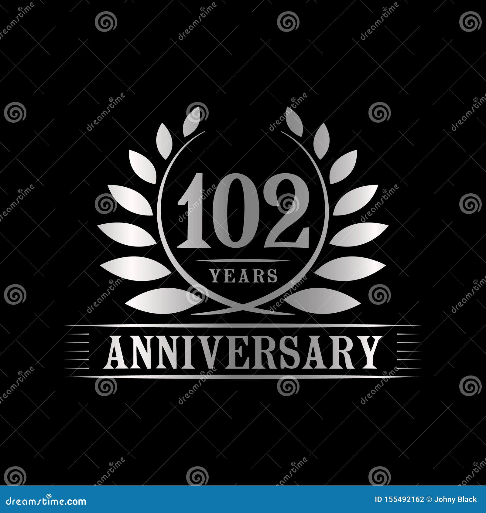 102 Years Anniversary Celebration Logo. 102nd Anniversary Luxury Design ...