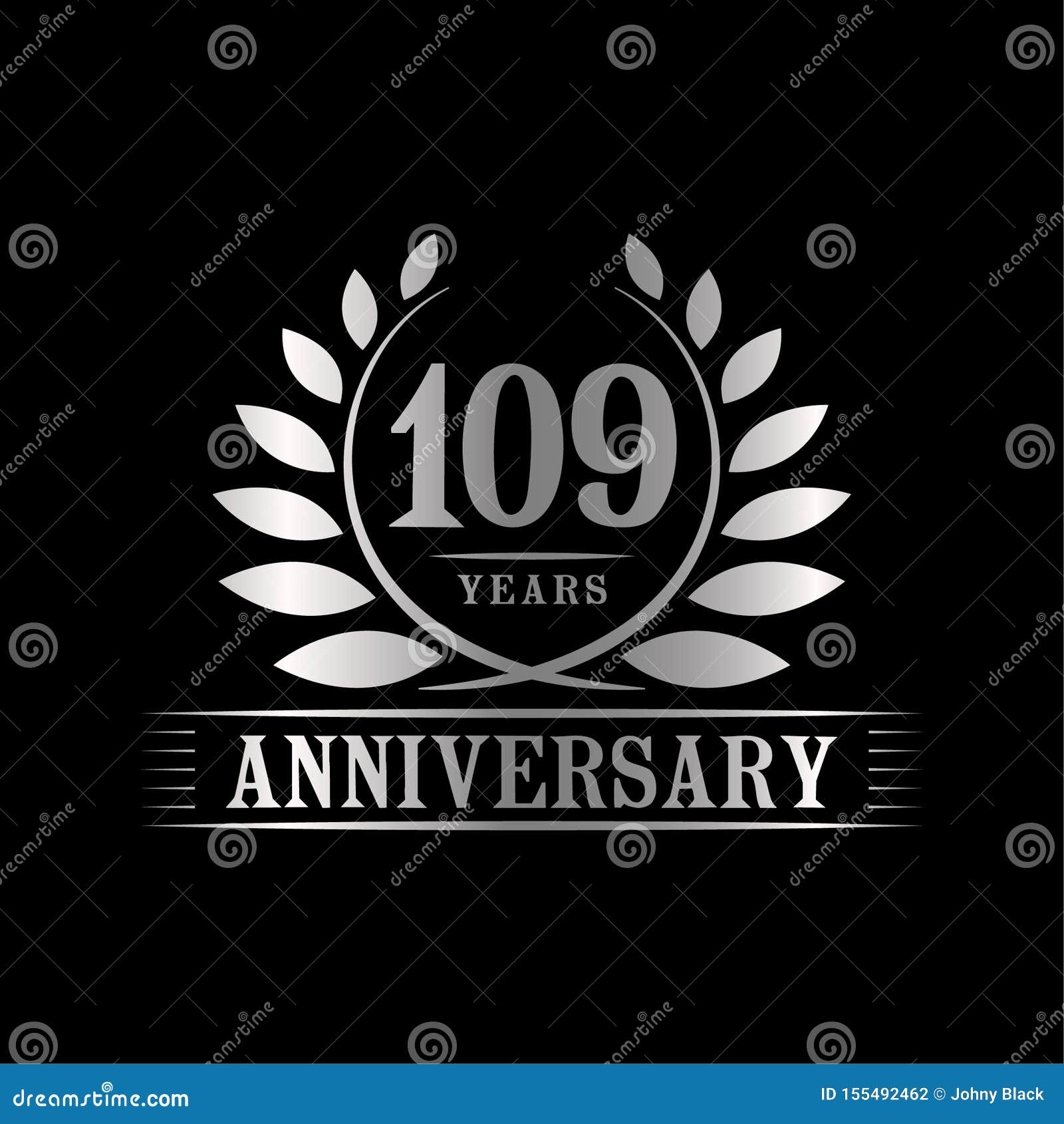 109 Years Anniversary Celebration Logo. 109th Anniversary Luxury Design ...