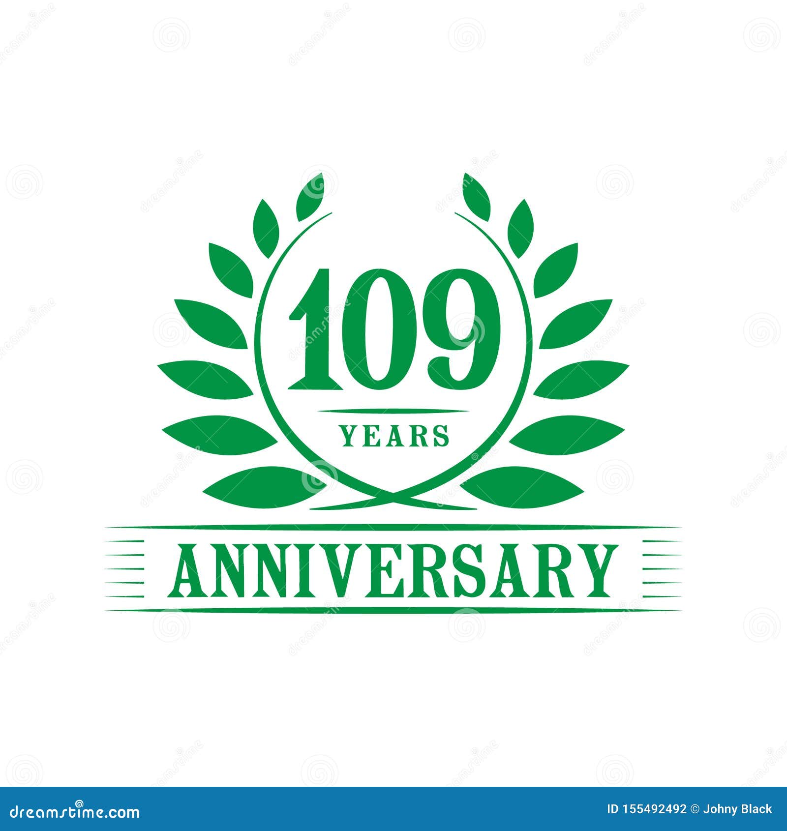 109 Years Anniversary Celebration Logo. 109th Anniversary Luxury Design ...
