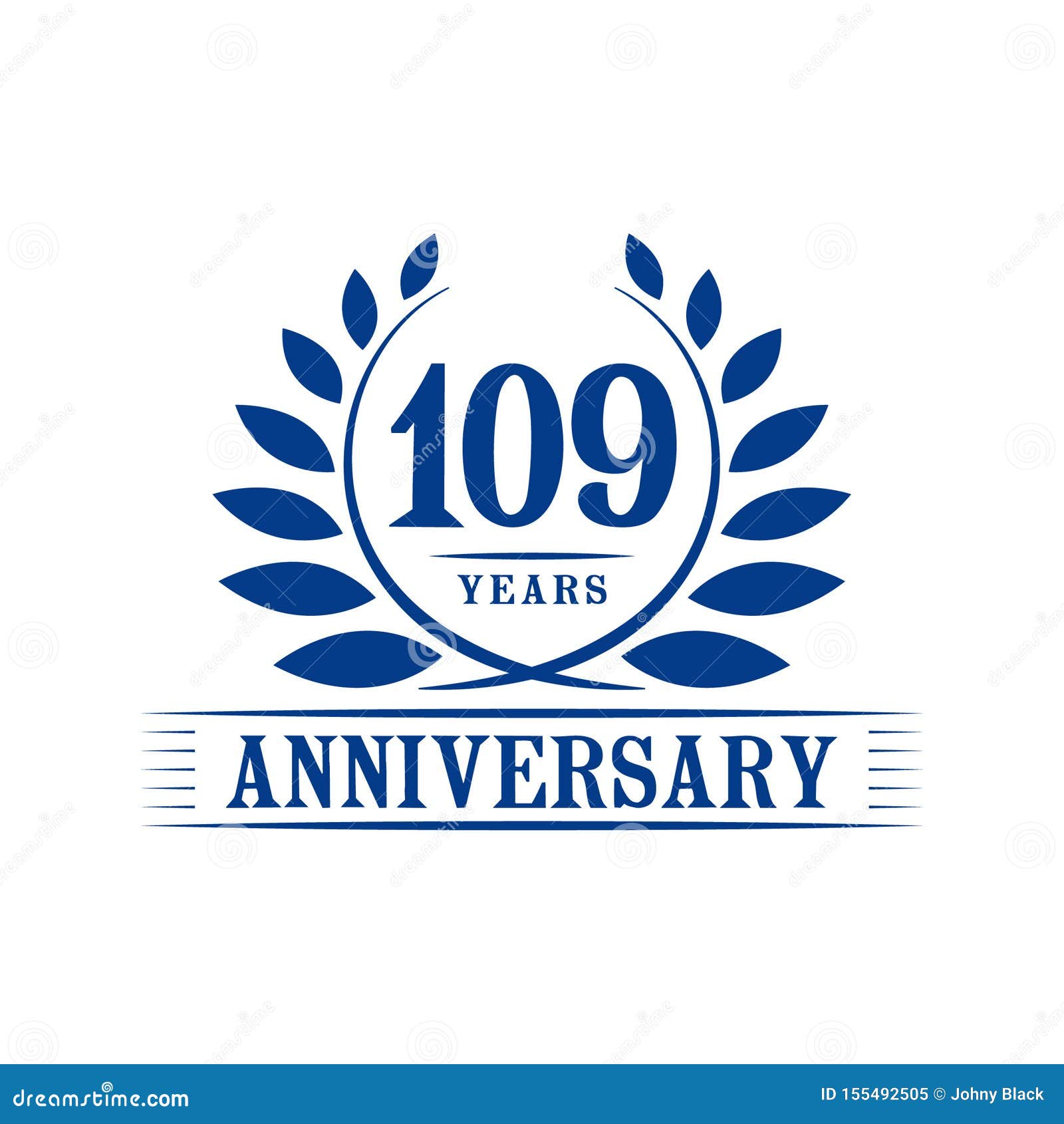 109 Years Anniversary Celebration Logo. 109th Anniversary Luxury Design ...