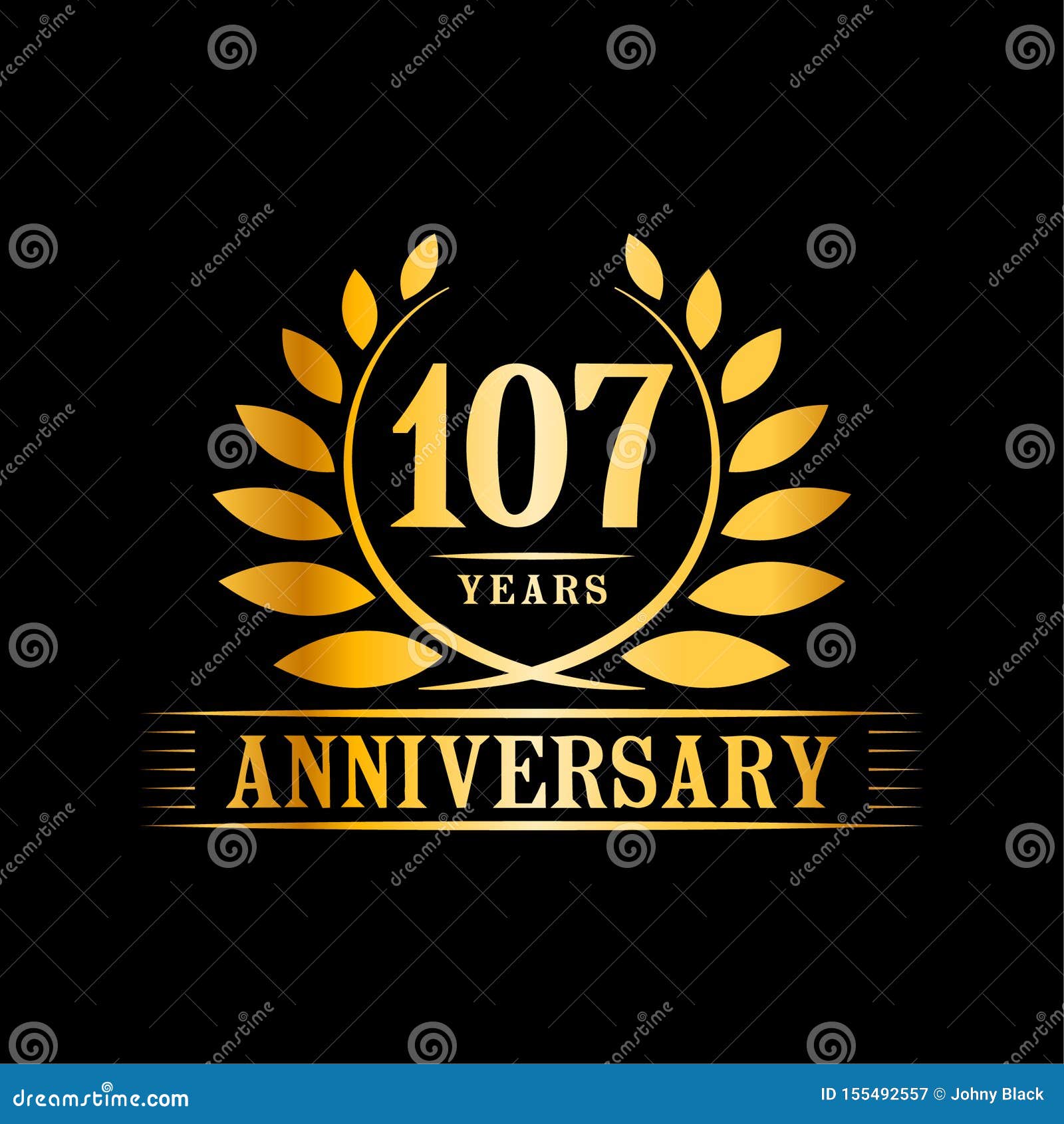 107 Years Anniversary Celebration Logo. 107th Anniversary Luxury Design ...