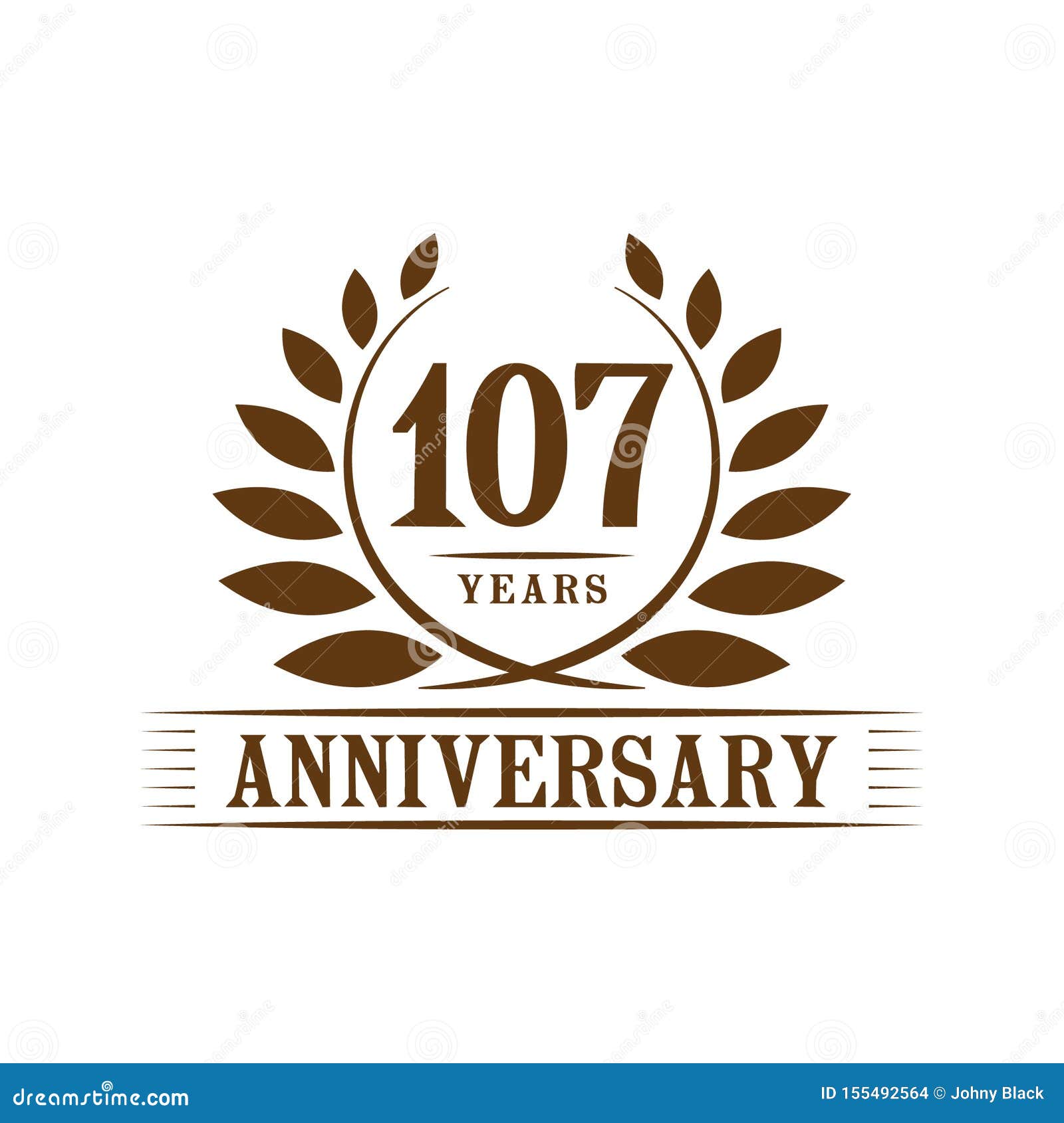 107 Years Anniversary Celebration Logo. 107th Anniversary Luxury Design ...