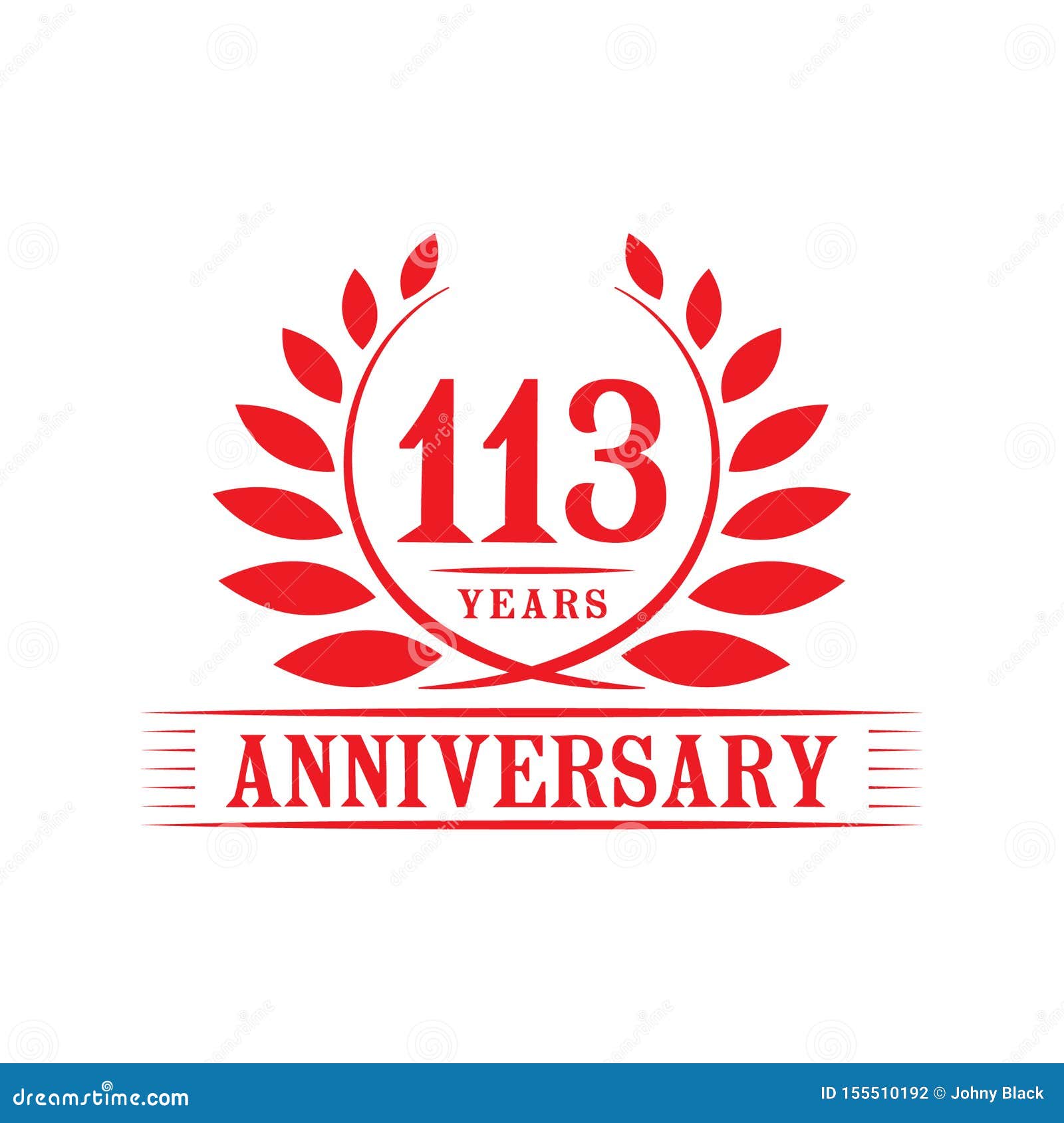 113 Years Anniversary Celebration Logo. 113rd Anniversary Luxury Design ...