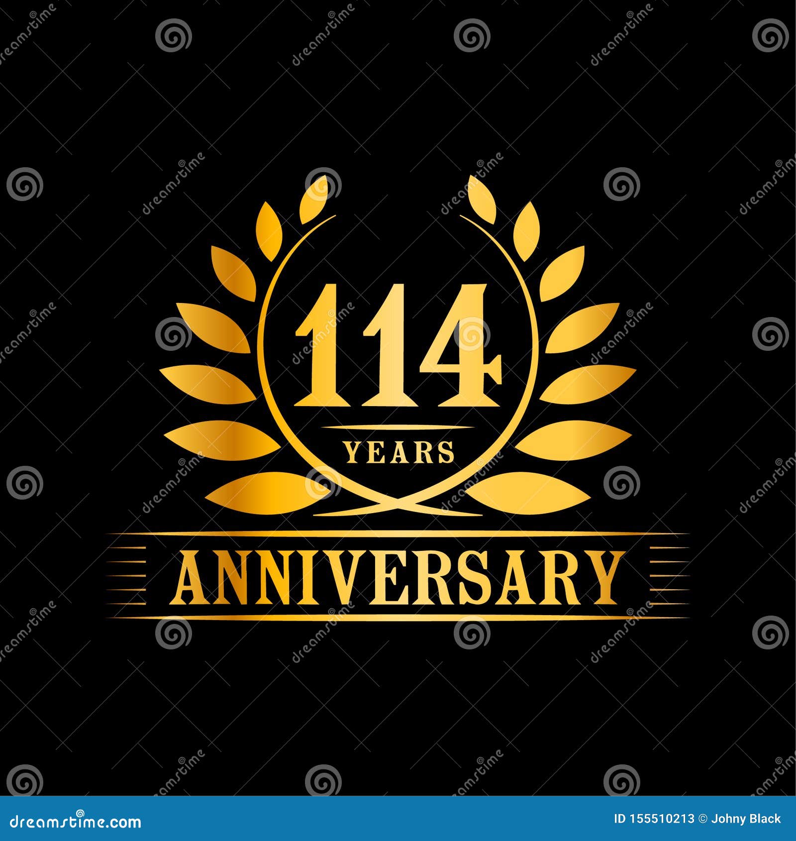 114 Years Anniversary Celebration Logo. 114th Anniversary Luxury Design ...