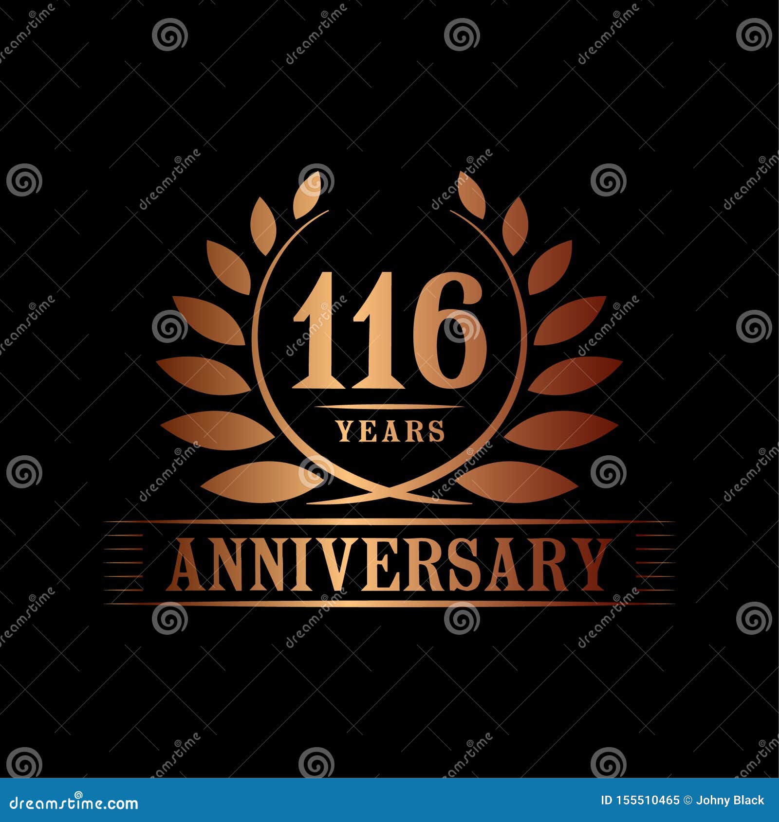 116 Years Anniversary Celebration Logo. 116th Anniversary Luxury Design ...