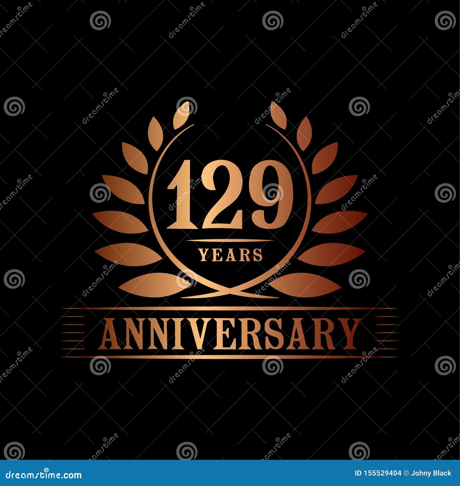 129 Years Anniversary Celebration Logo. 129th Anniversary Luxury Design ...