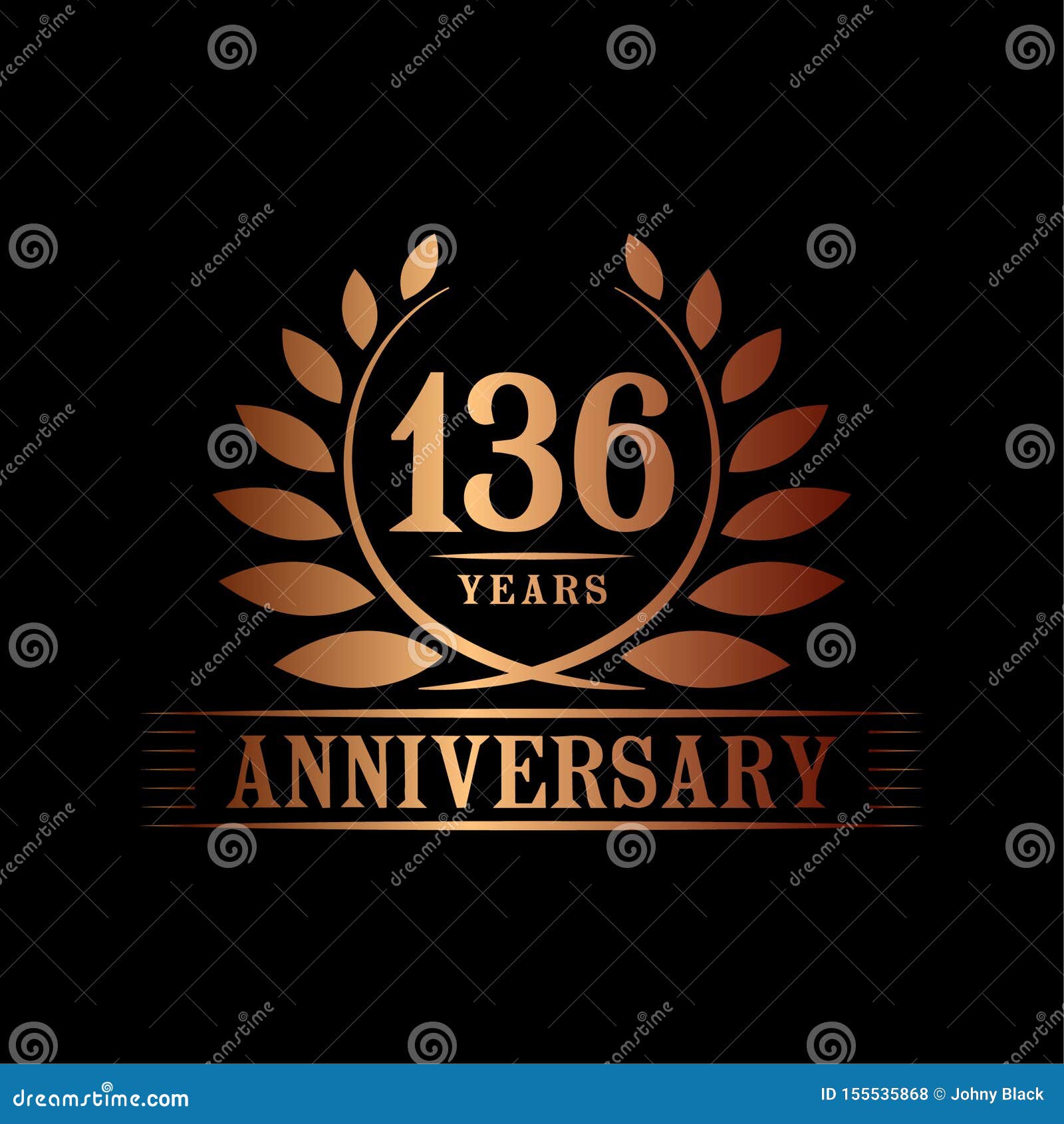 136 Years Anniversary Celebration Logo. 136th Anniversary Luxury Design ...