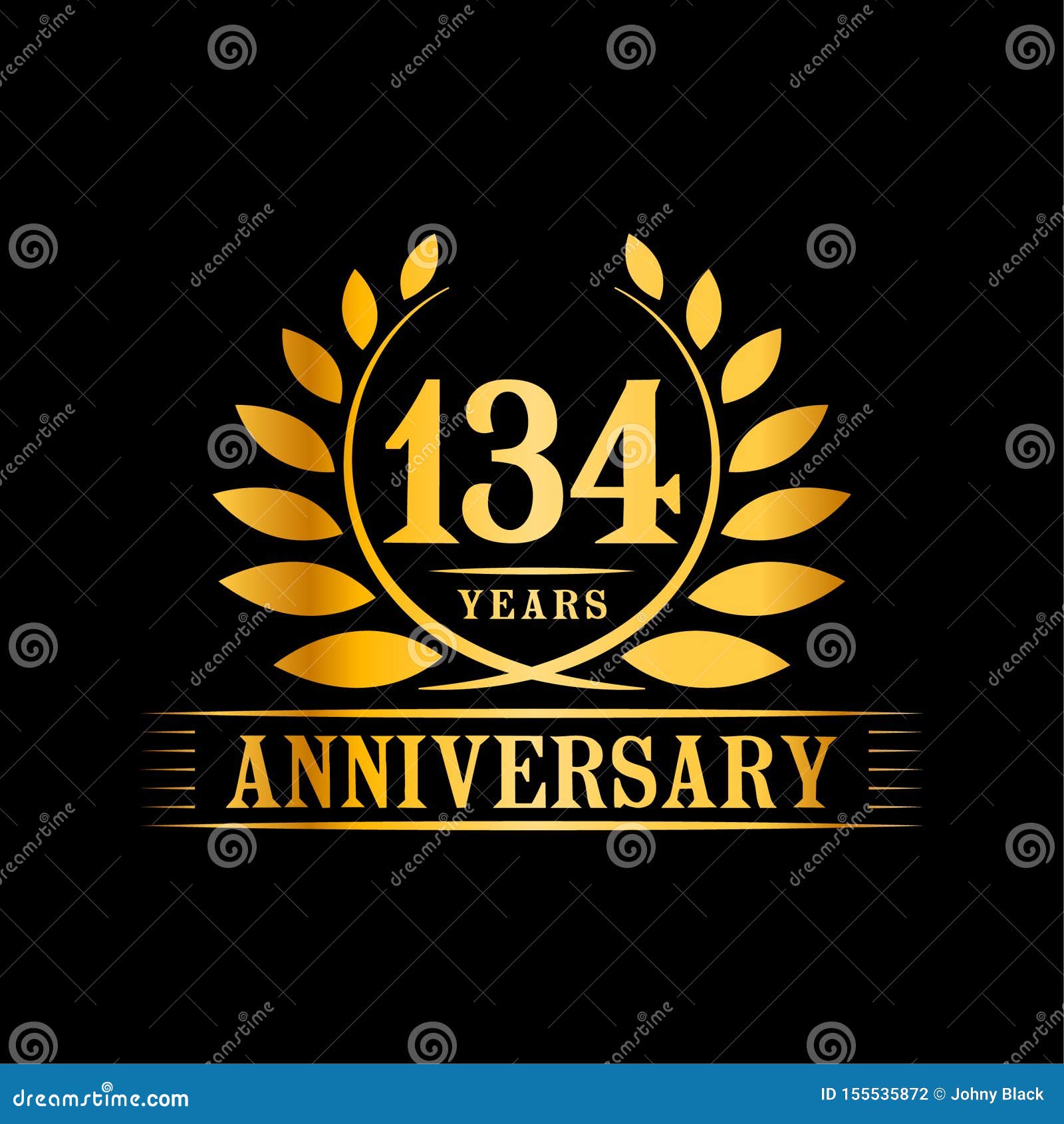 134 Years Anniversary Celebration Logo. 134th Anniversary Luxury Design ...