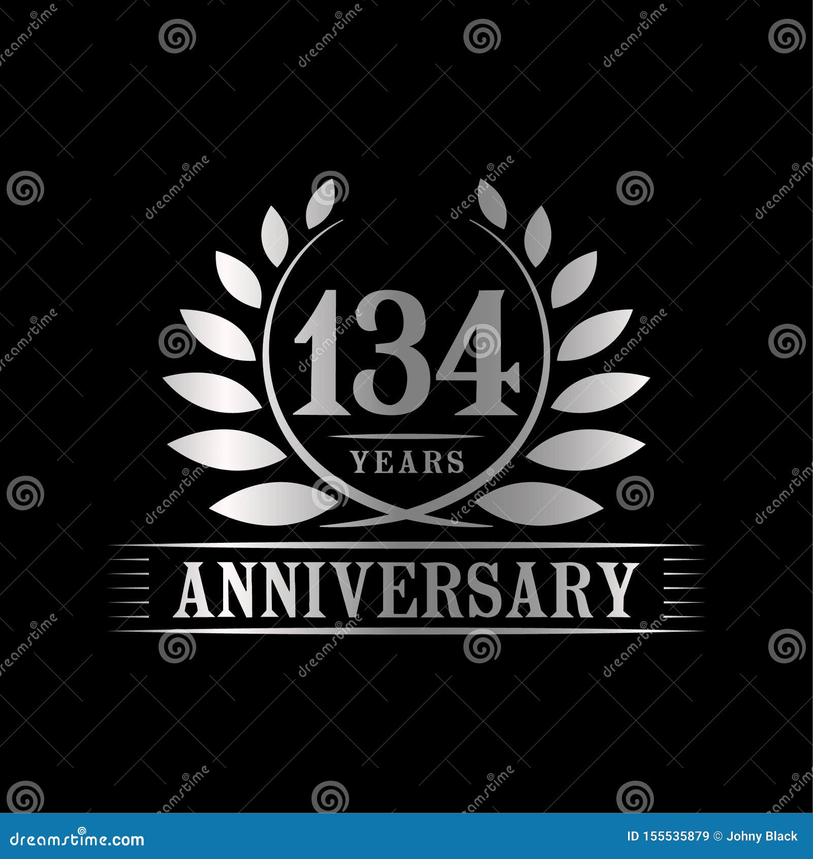 134 Years Anniversary Celebration Logo. 134th Anniversary Luxury Design ...