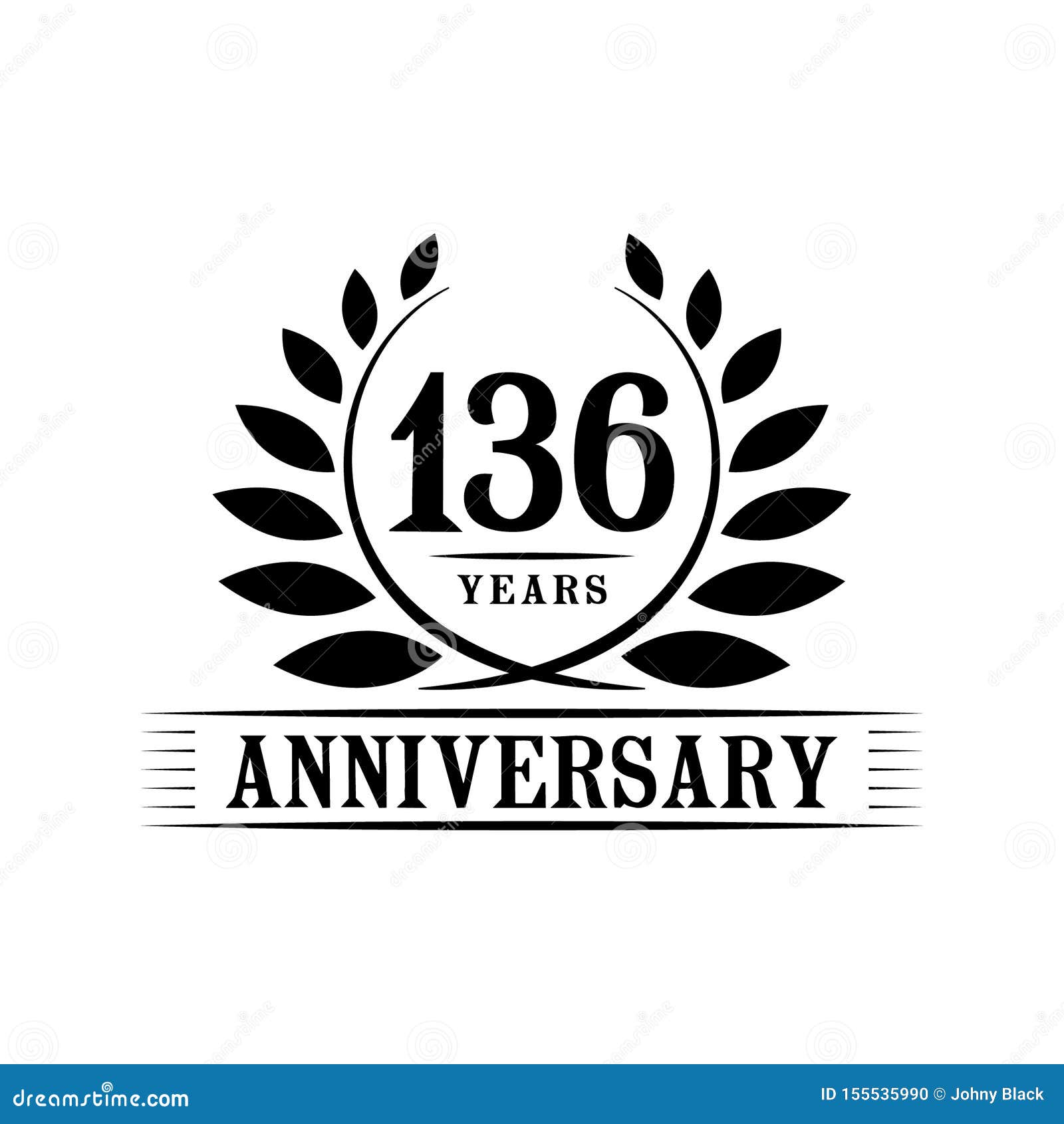 136 Years Anniversary Celebration Logo. 136th Anniversary Luxury Design ...