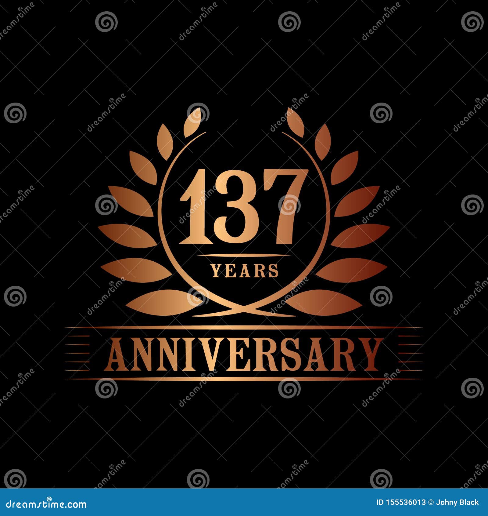 137 Years Anniversary Celebration Logo. 137th Anniversary Luxury Design ...