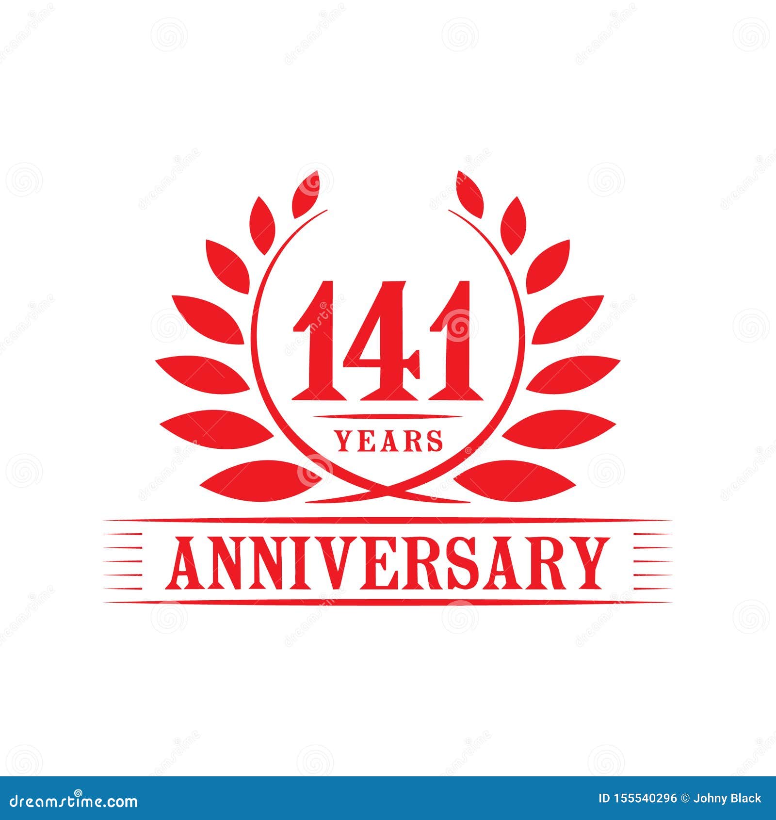 141 Years Anniversary Celebration Logo. 141st Anniversary Luxury Design ...