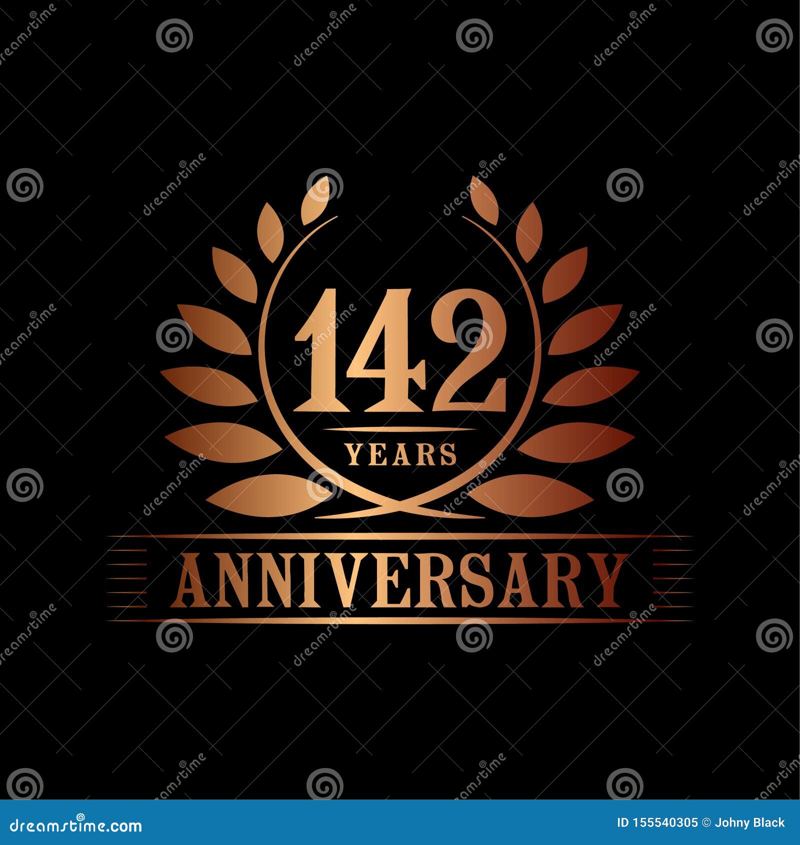 142 Years Anniversary Celebration Logo. 142nd Anniversary Luxury Design ...