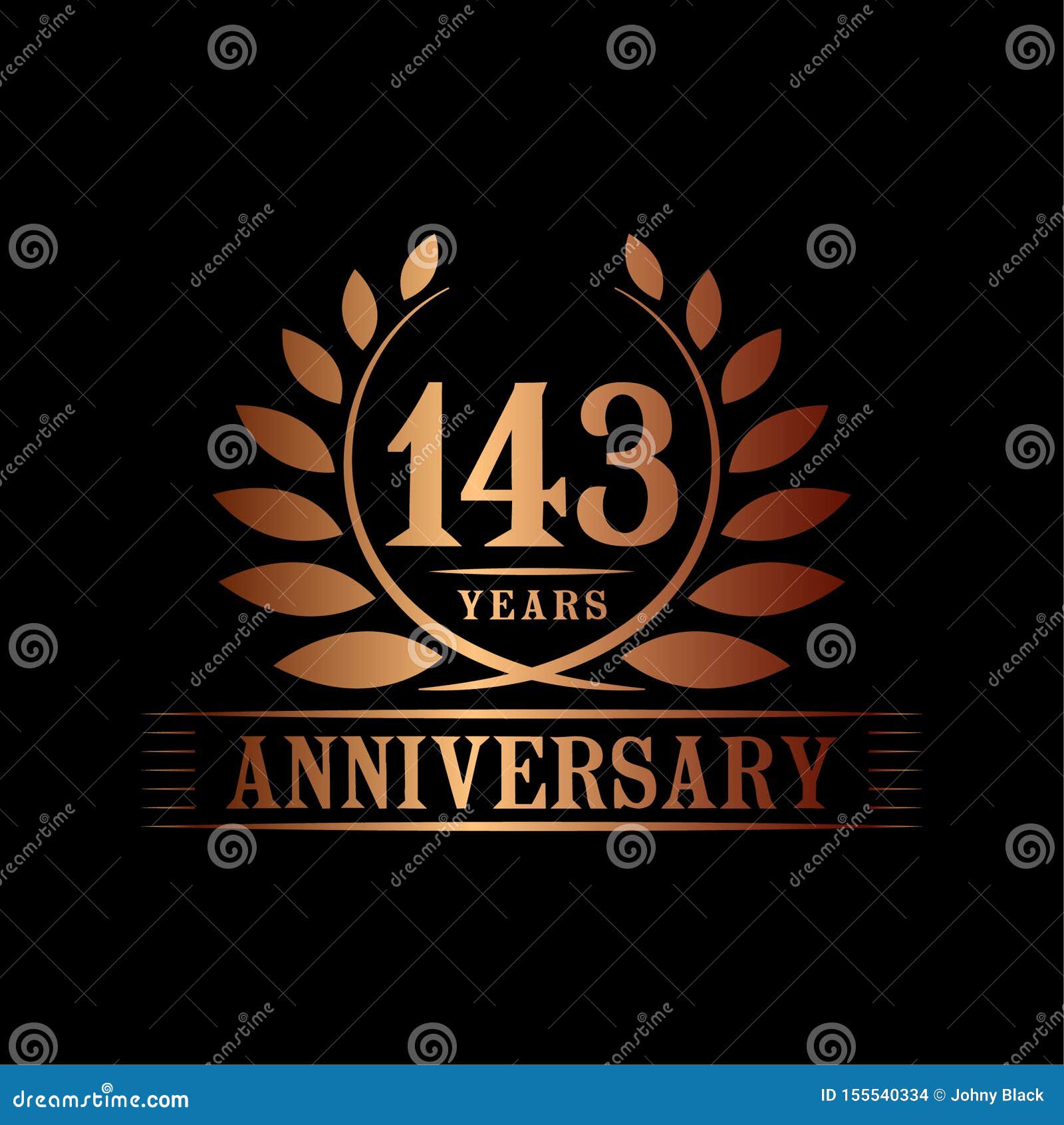 143 Years Anniversary Celebration Logo. 143rd Anniversary Luxury Design ...