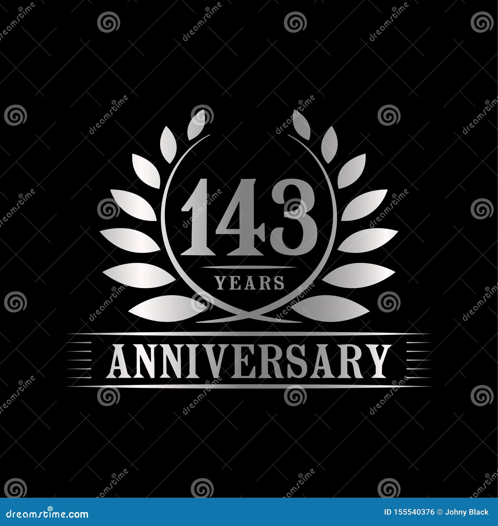 143 Years Anniversary Celebration Logo. 143rd Anniversary Luxury Design ...