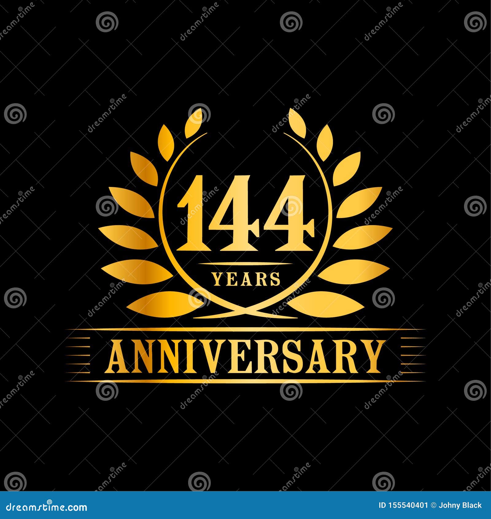 144 Years Anniversary Celebration Logo. 144th Anniversary Luxury Design ...