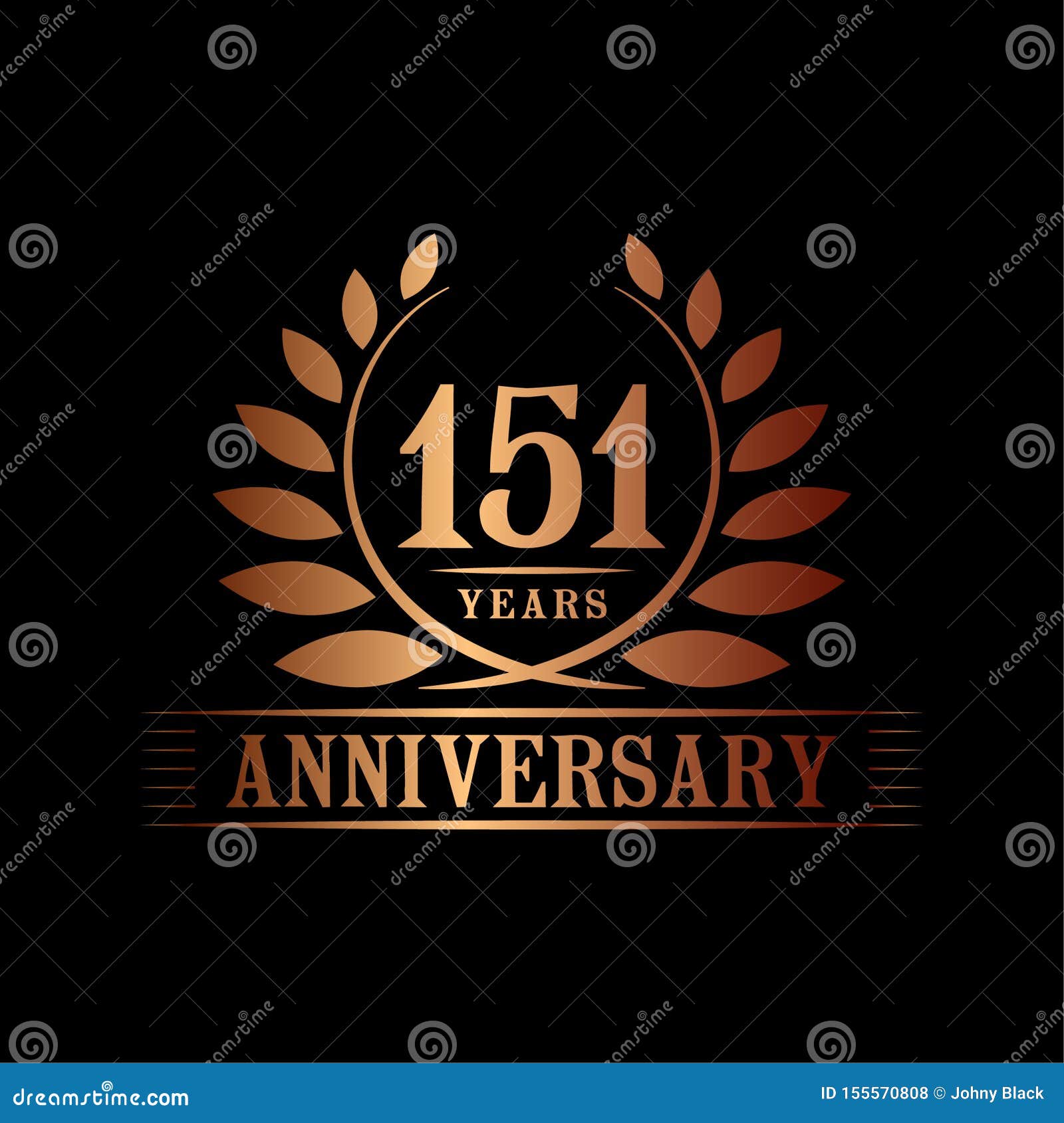151 Years Anniversary Celebration Logo. 151st Anniversary Luxury Design ...