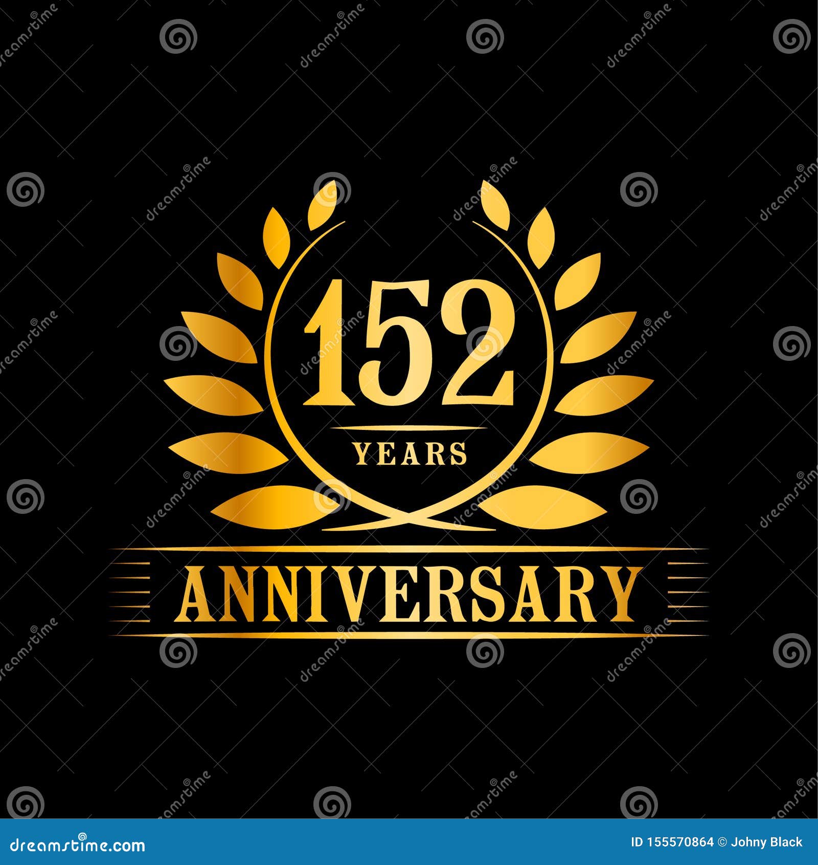 152 Years Anniversary Celebration Logo. 152nd Anniversary Luxury Design ...