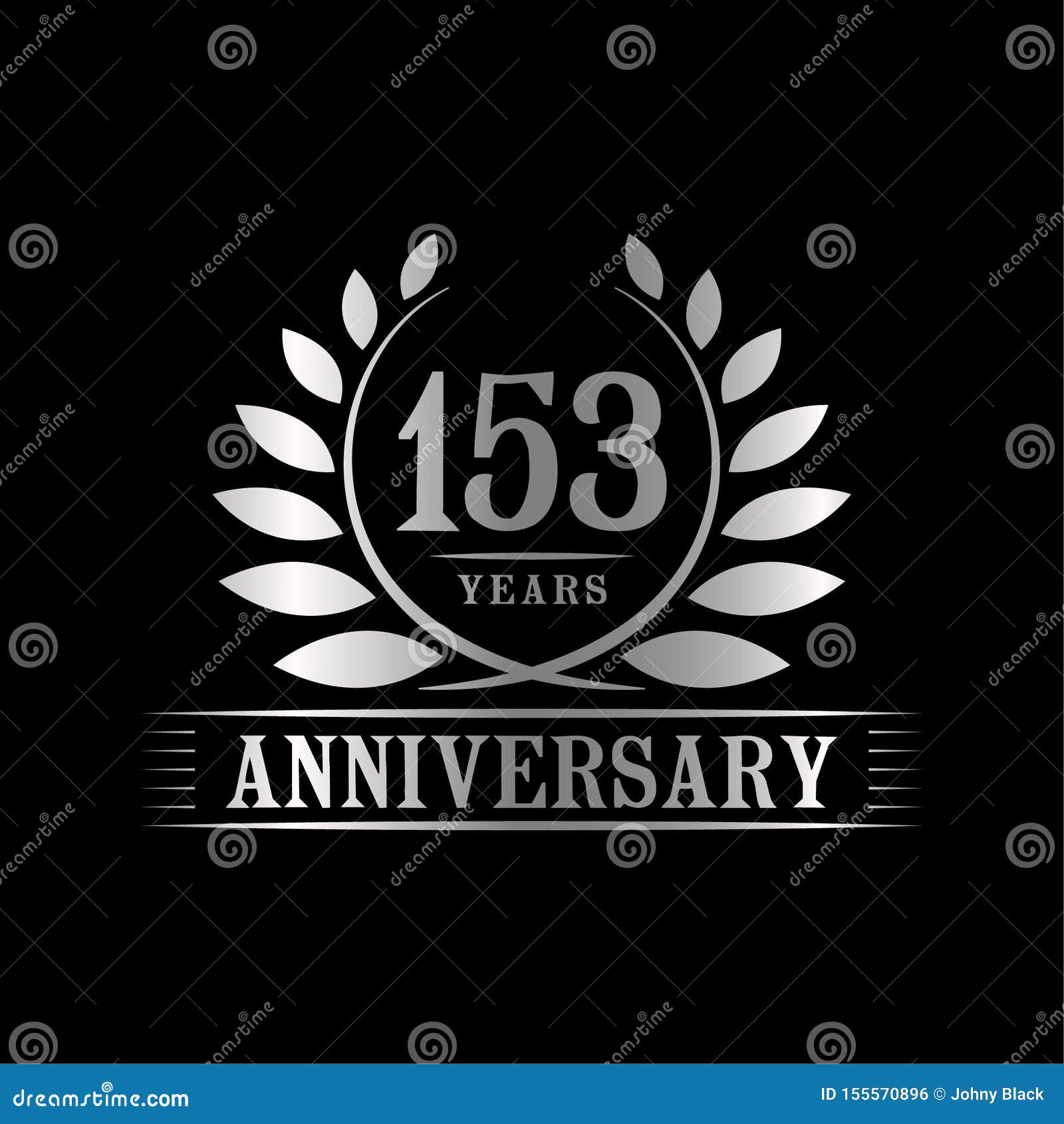 153 Years Anniversary Celebration Logo. 153rd Anniversary Luxury Design ...